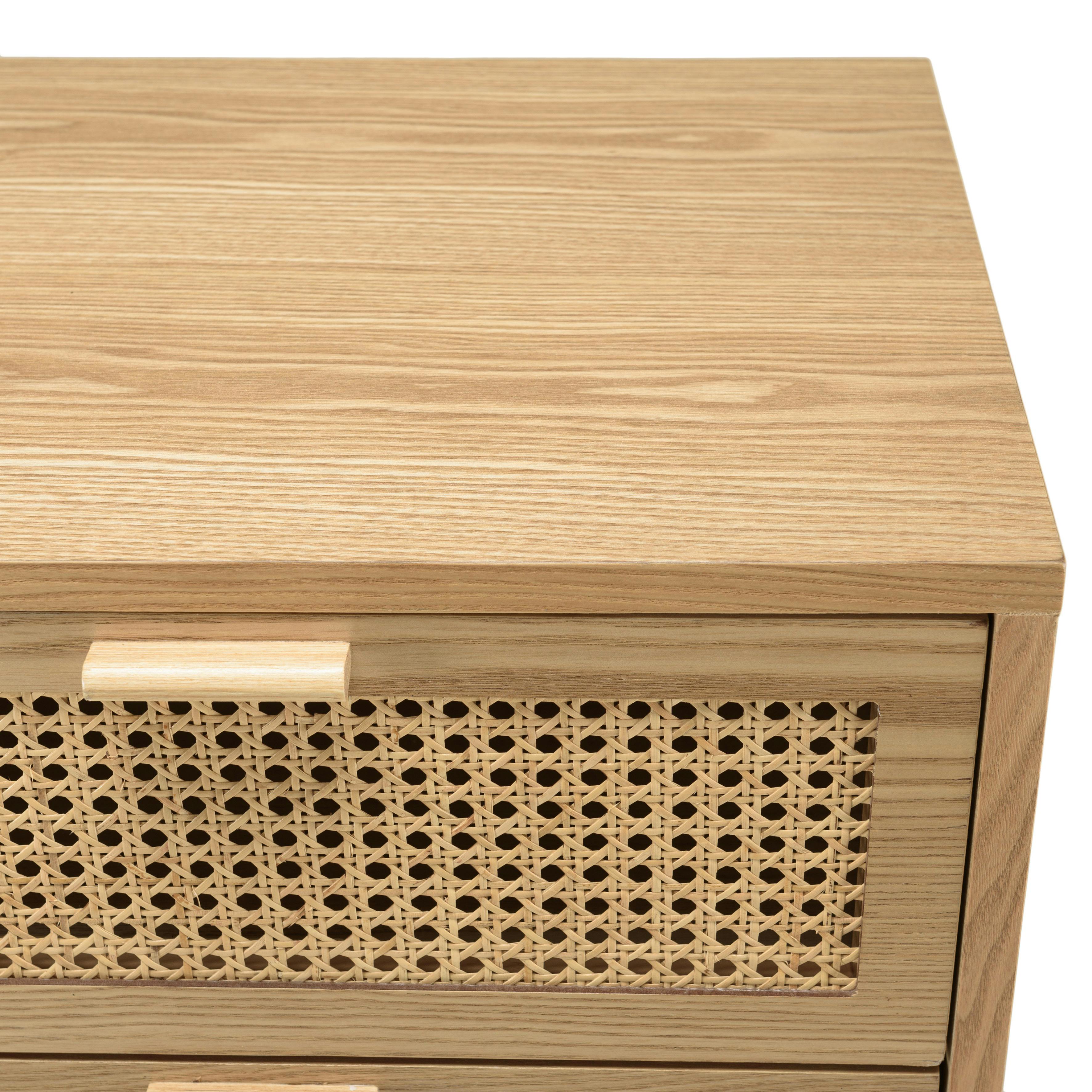 Commode 3 tiroirs bois clair et cannage ALGA | Commodes | Pier Import