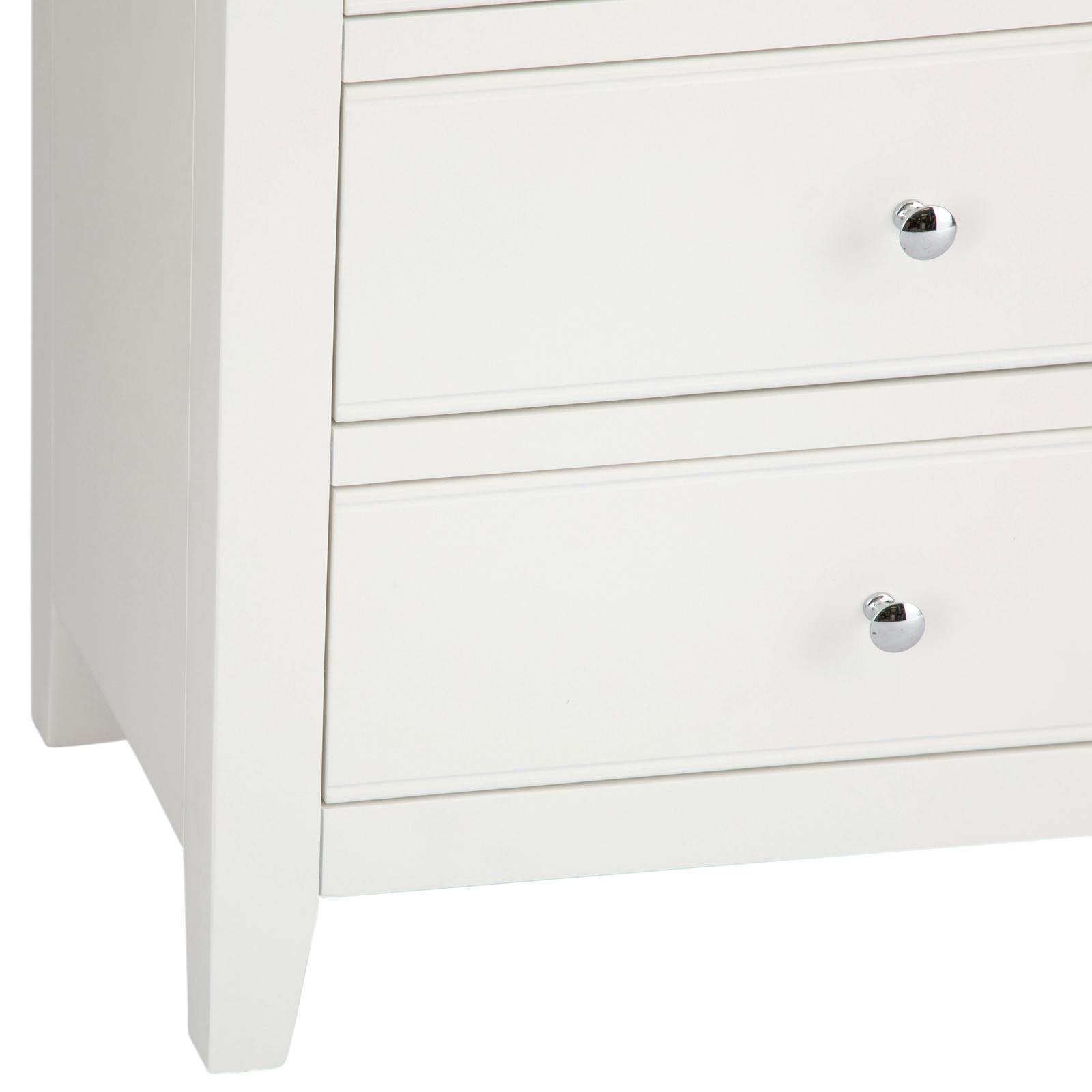 Commode blanche en bois de chêne 6 tiroirs NAXOS | Commodes | Pier Import