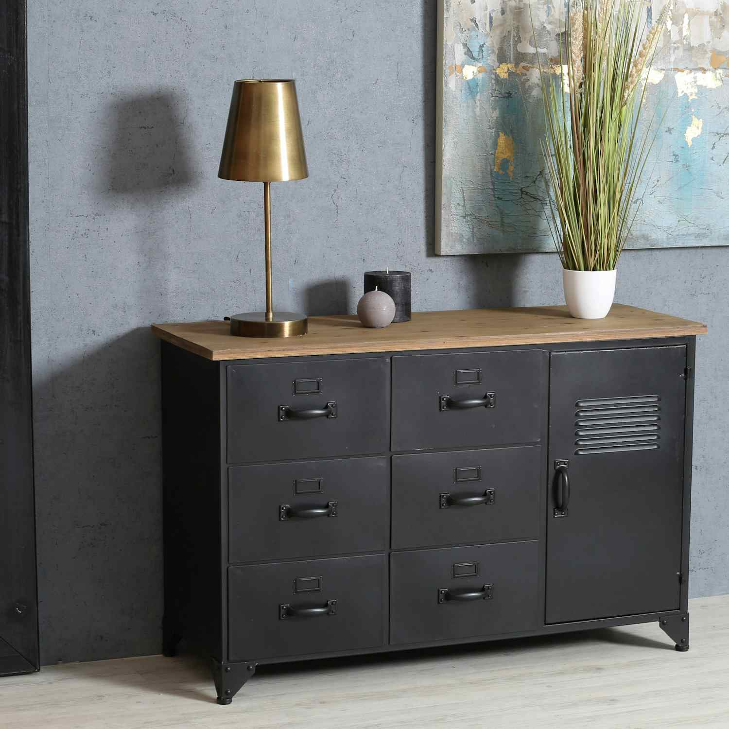 Commode style industriel métal gris foncé ATELIER | Buffets / Bahuts ...