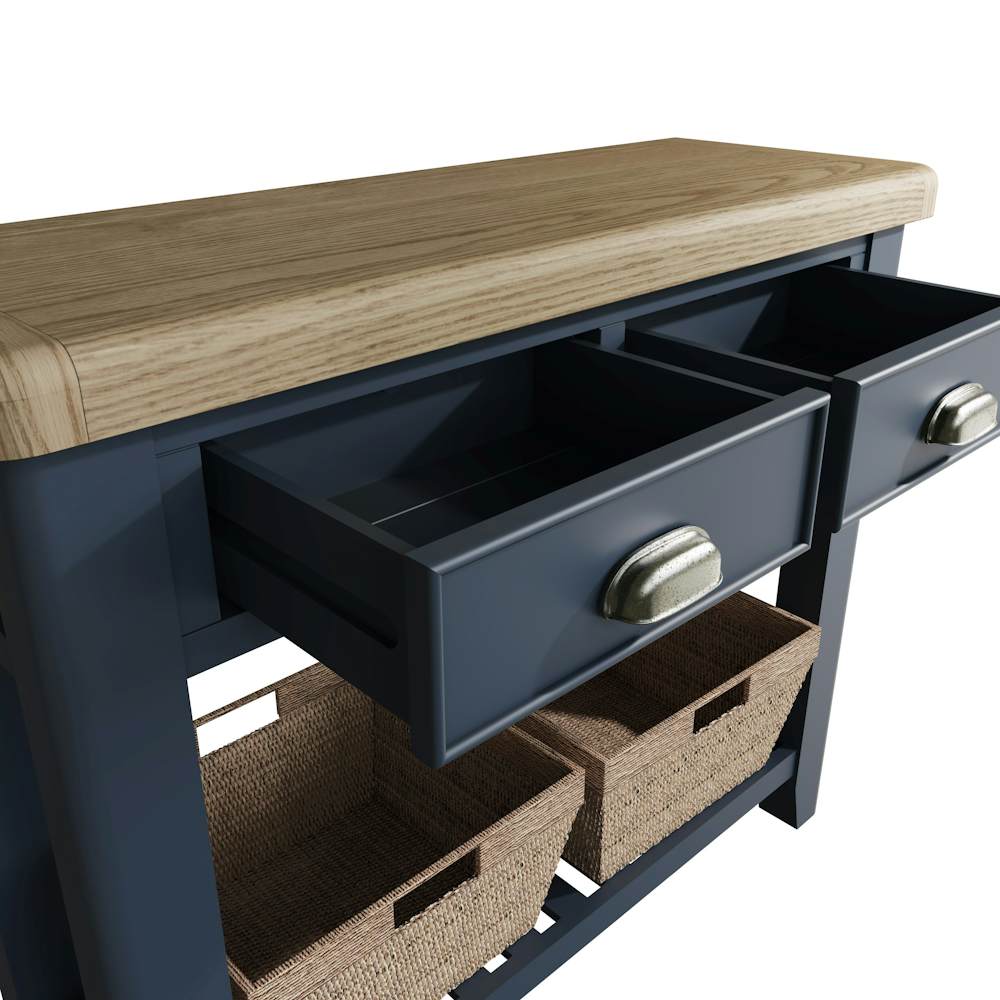 Console avec tiroirs en bois finition bleu profond HOVE | Consoles ...