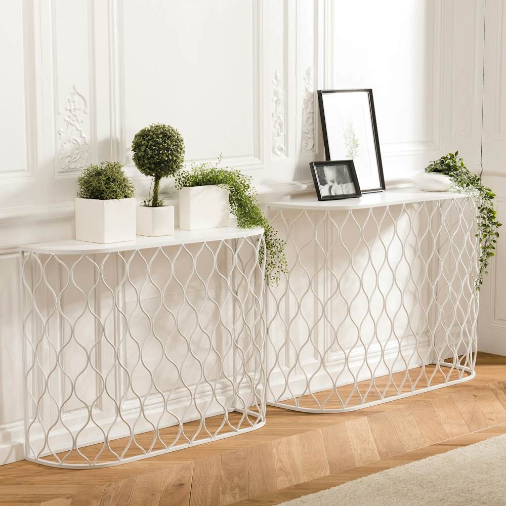 Console blanche design (2 pièces) BANGALORE | Consoles | Pier Import