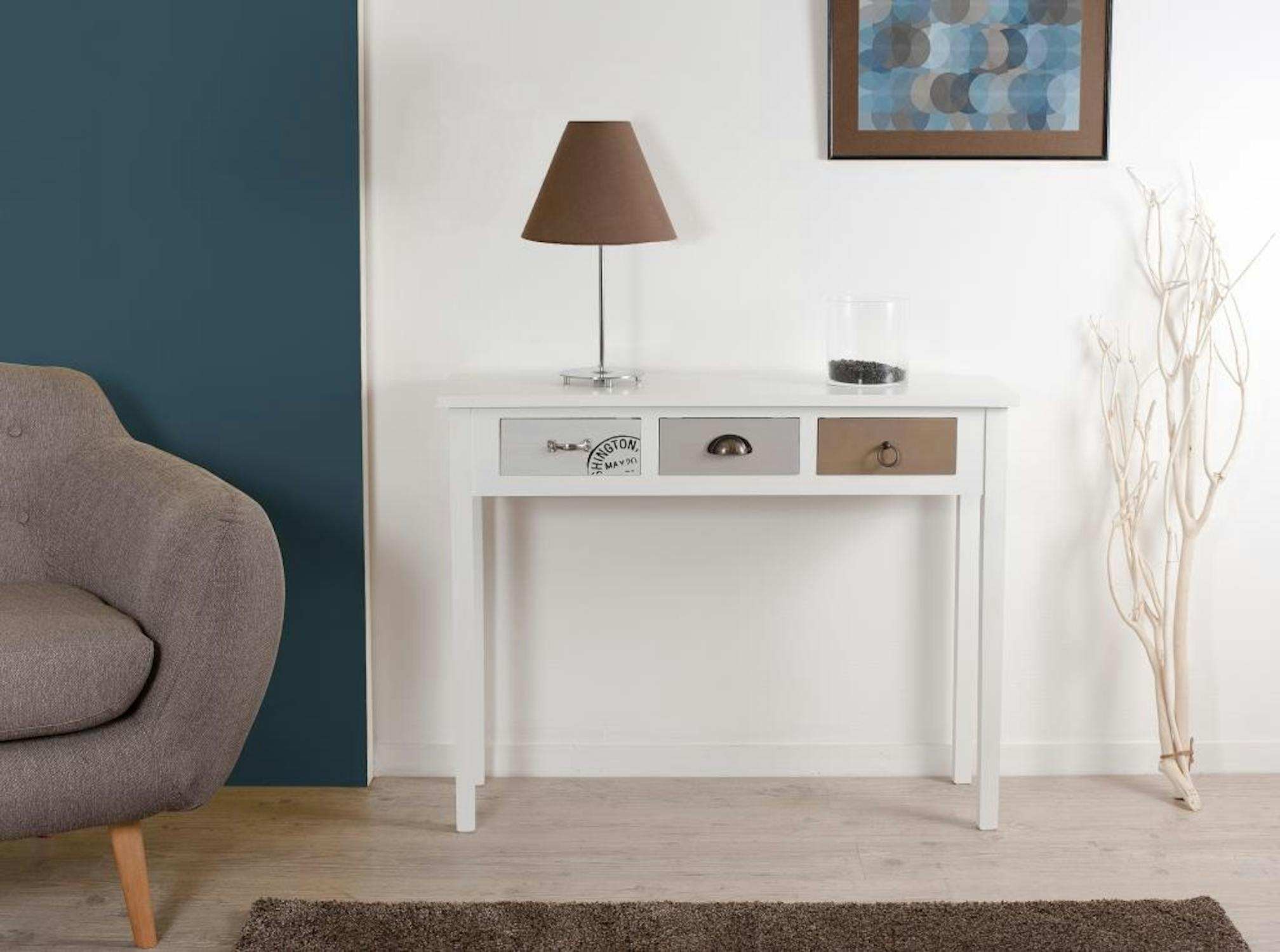 Console blanche tiroirs patchwork MILO | Consoles | Pier Import