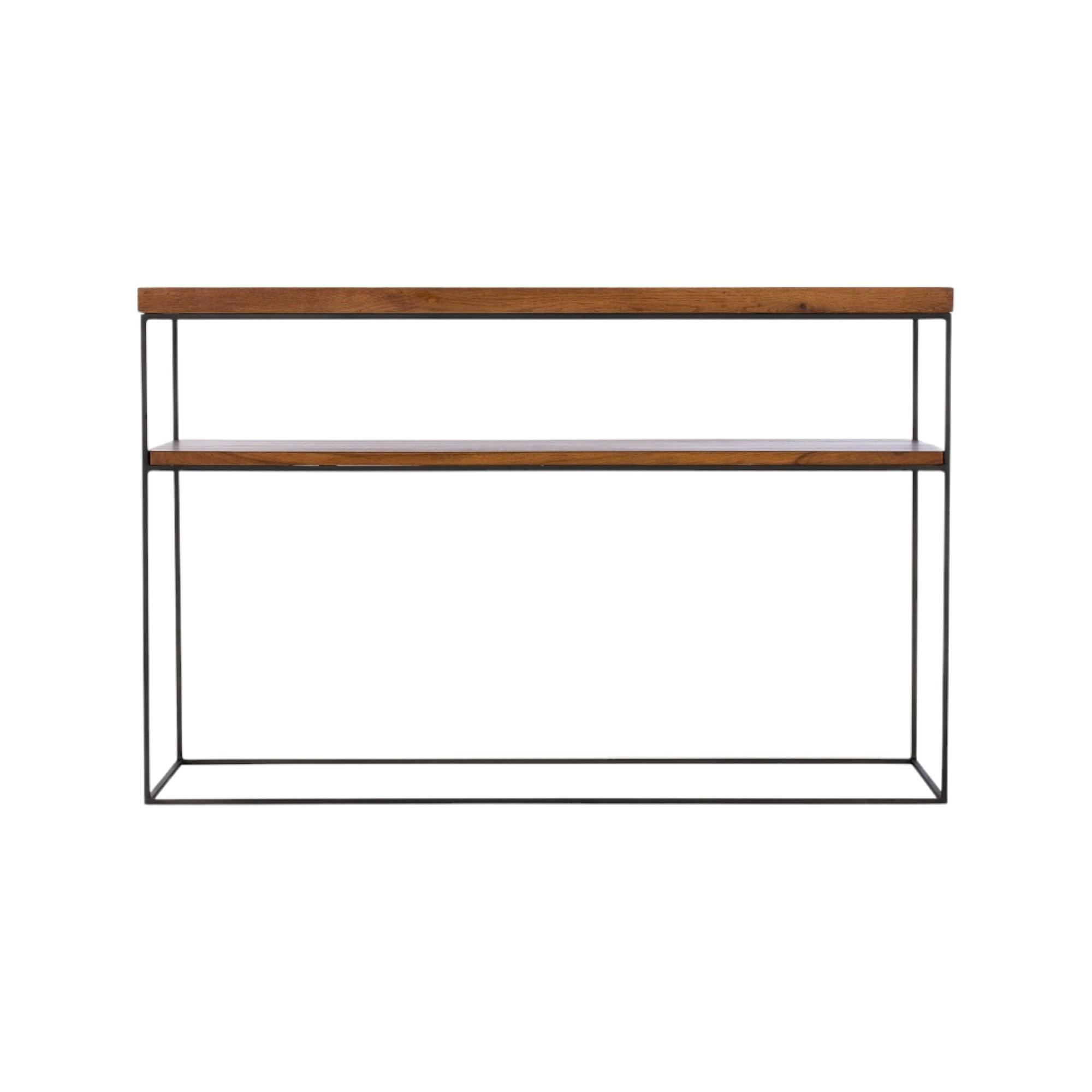 Console bois et métal double plateau OKA 120 cm | Consoles | Pier Import