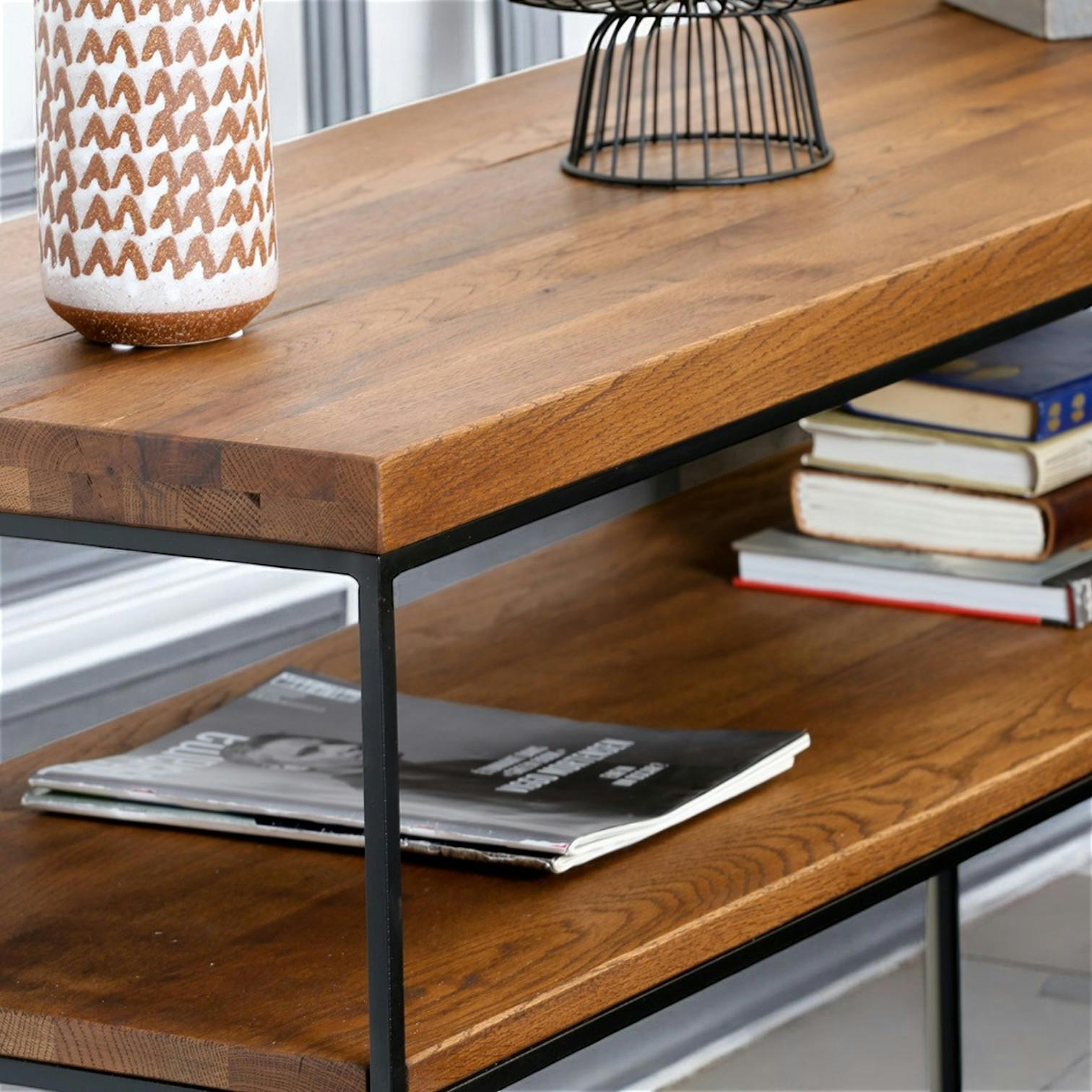 Console bois et métal double plateau OKA 120 cm | Consoles | Pier Import