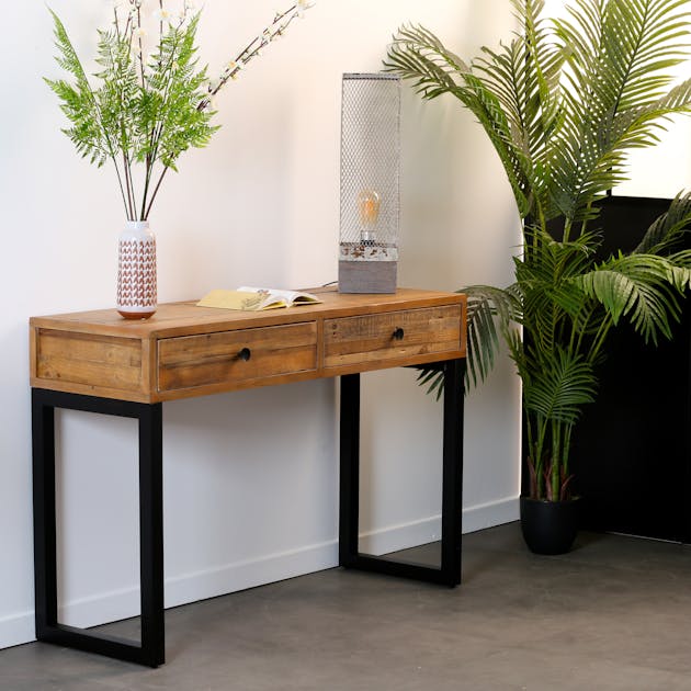 Console bois recyclé 2 tiroirs BRISBANE | Consoles | Pier Import