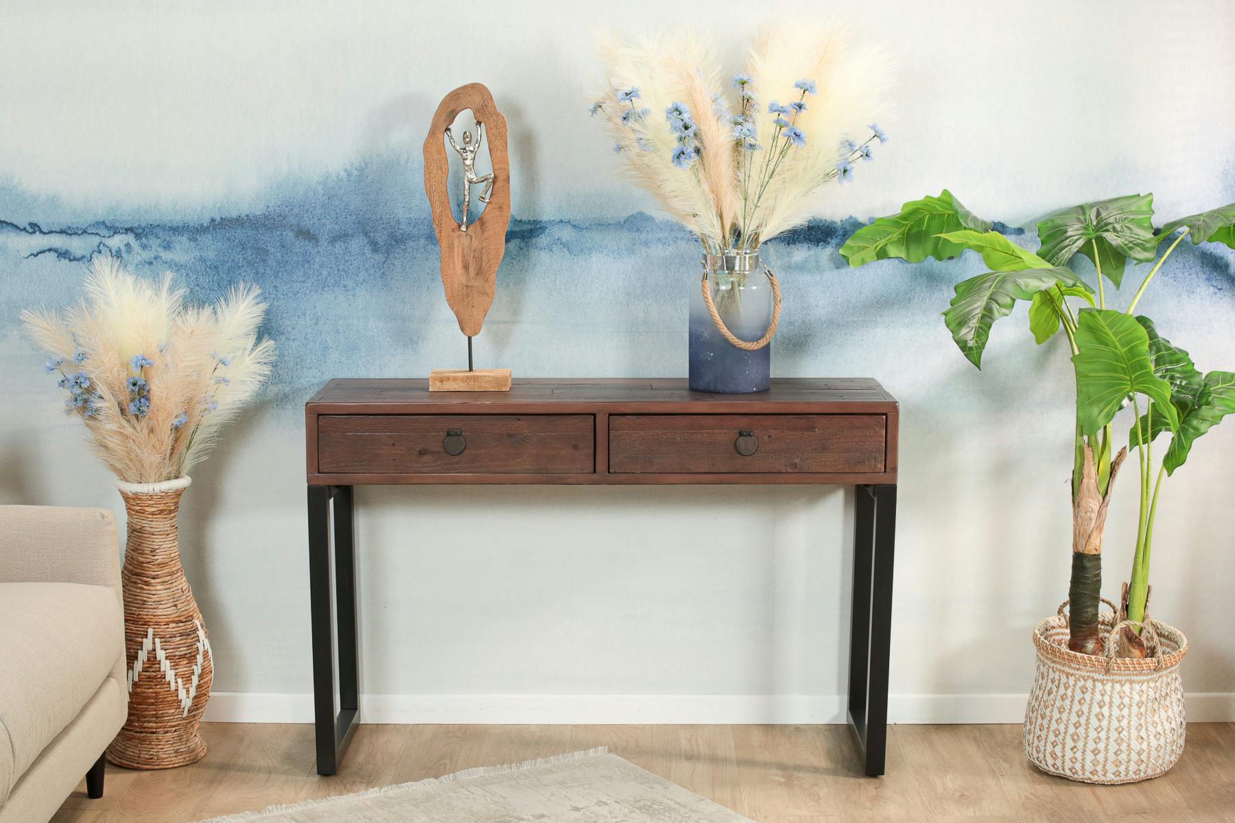 Console bois recyclé 2 tiroirs SAMOA | Consoles | Pier Import