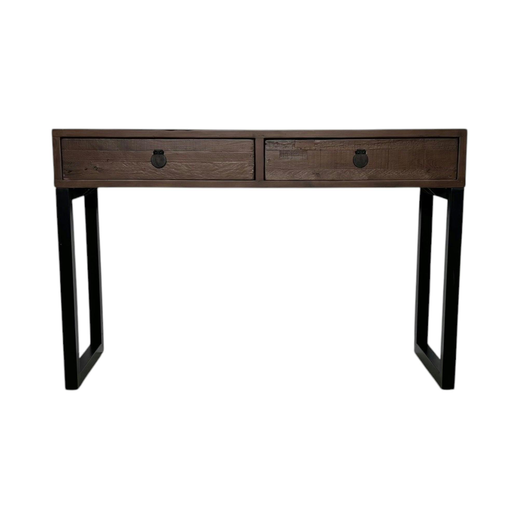 Console bois brun recyclé 2 tiroirs SAMOA | Consoles | Pier Import