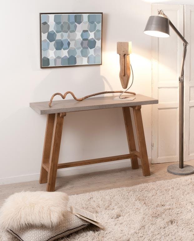 Console chêne et béton 115x38 FERRER | Consoles | Pier Import