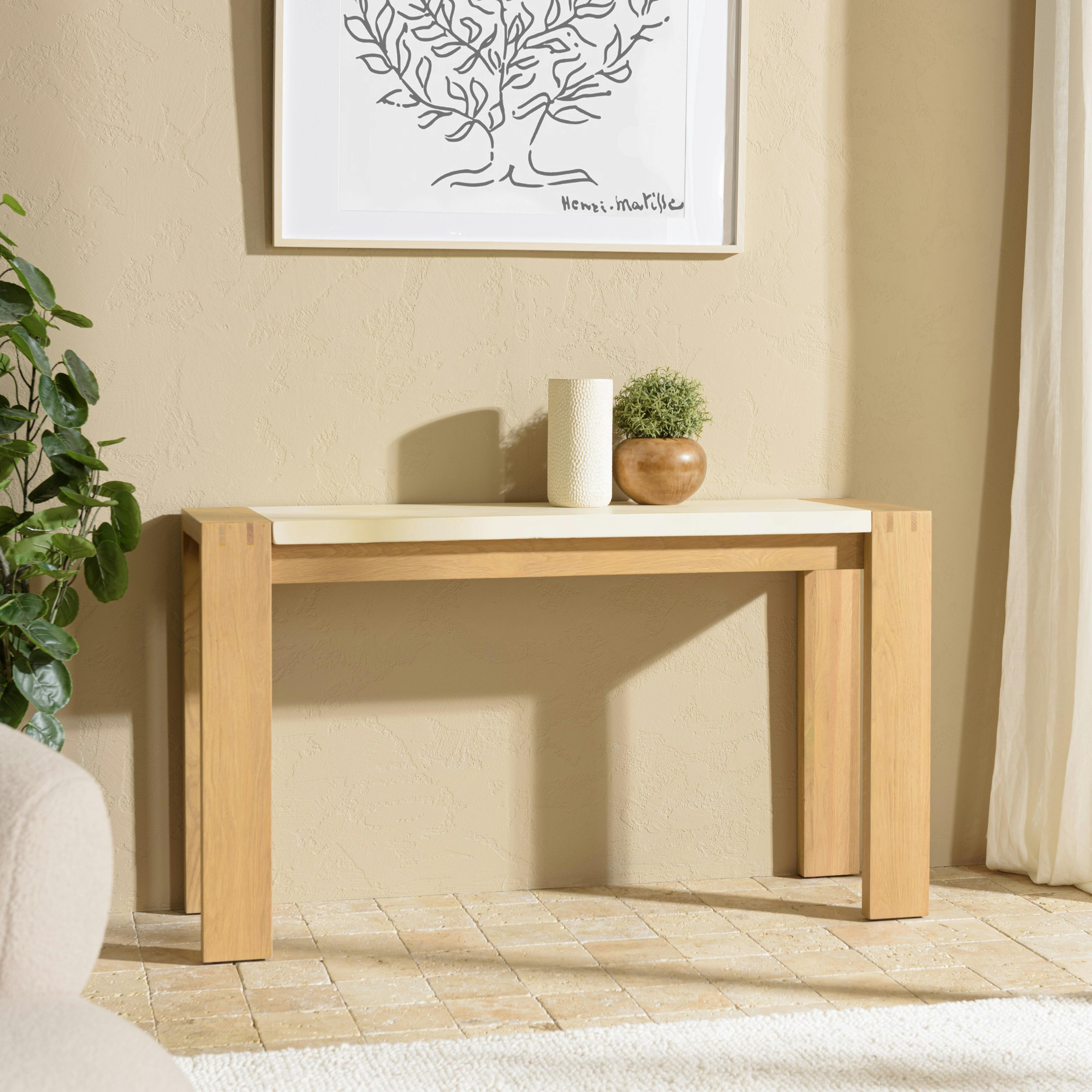 Console chêne plateau béton 135 cm BRASILIA | Consoles | Pier Import