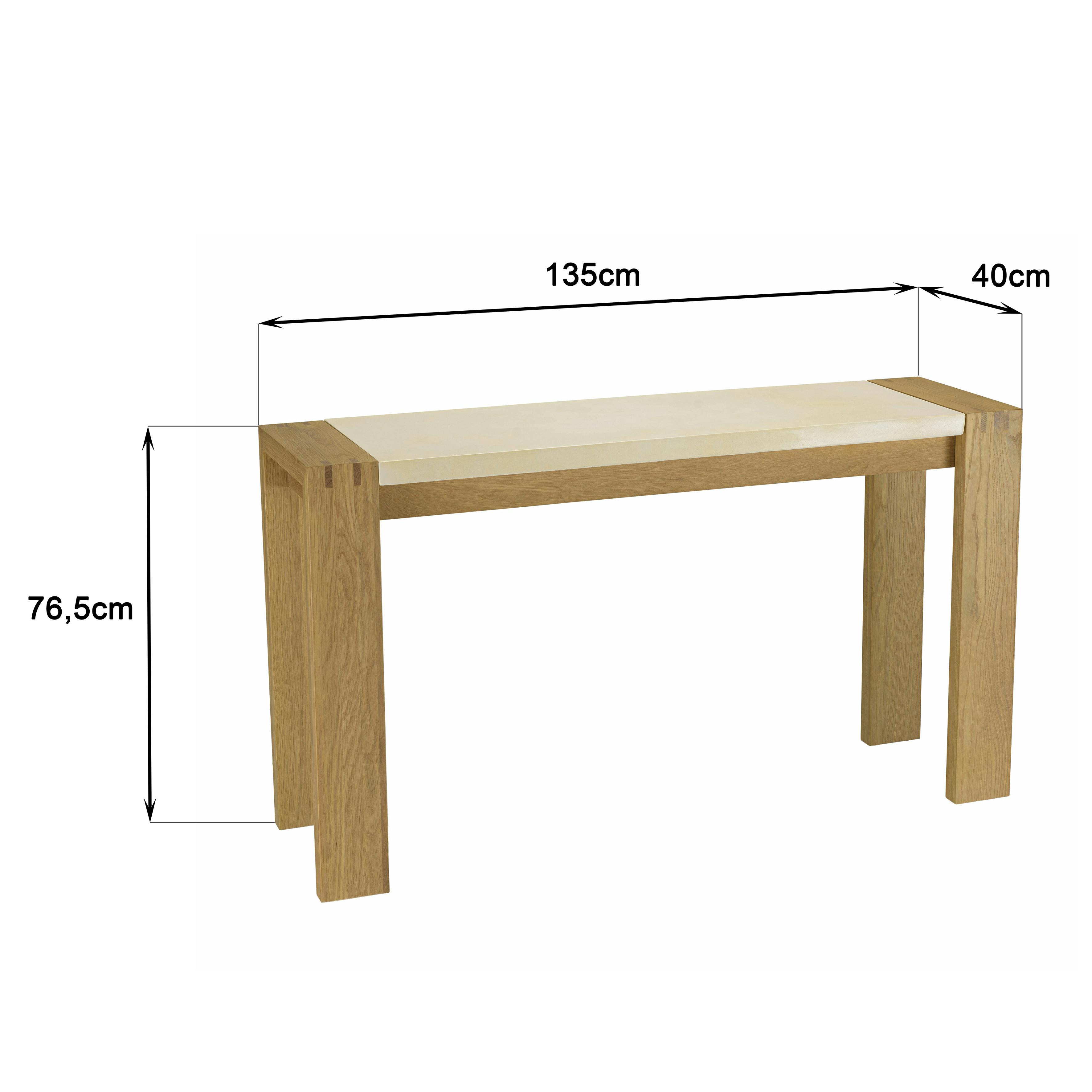 Console chêne plateau béton 135 cm BRASILIA | Consoles | Pier Import