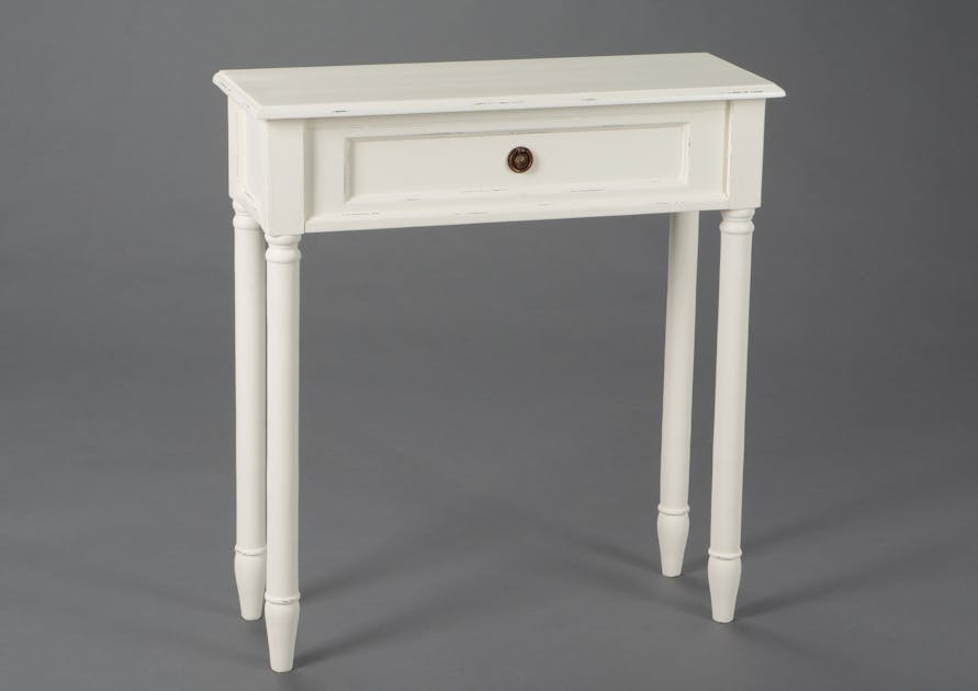 Console chic en bois patiné crème BRICE L70XP25XH75cm AMADEUS ...