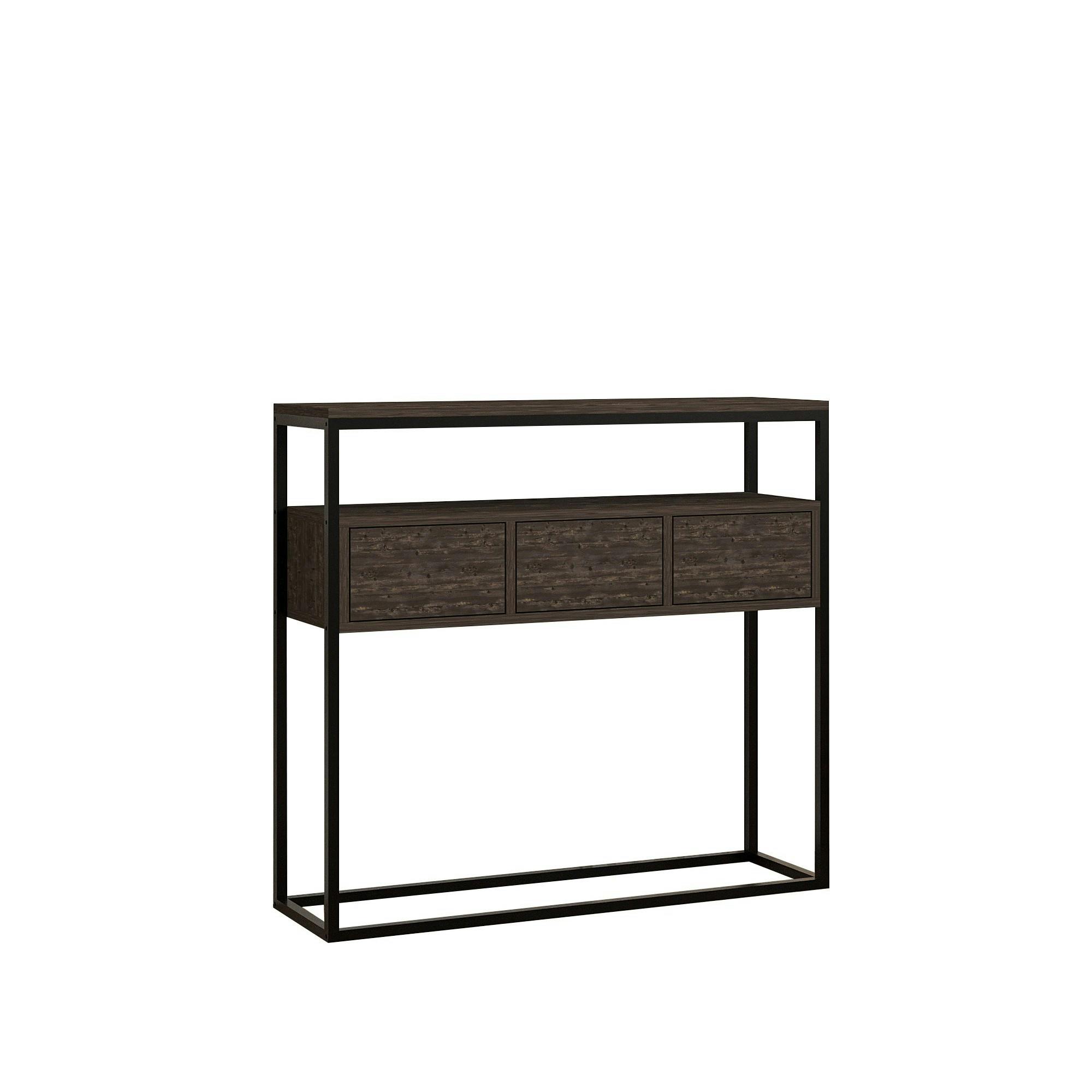 Console d'entrée avec rangement, effet bois gris JENA | Consoles | Pier ...