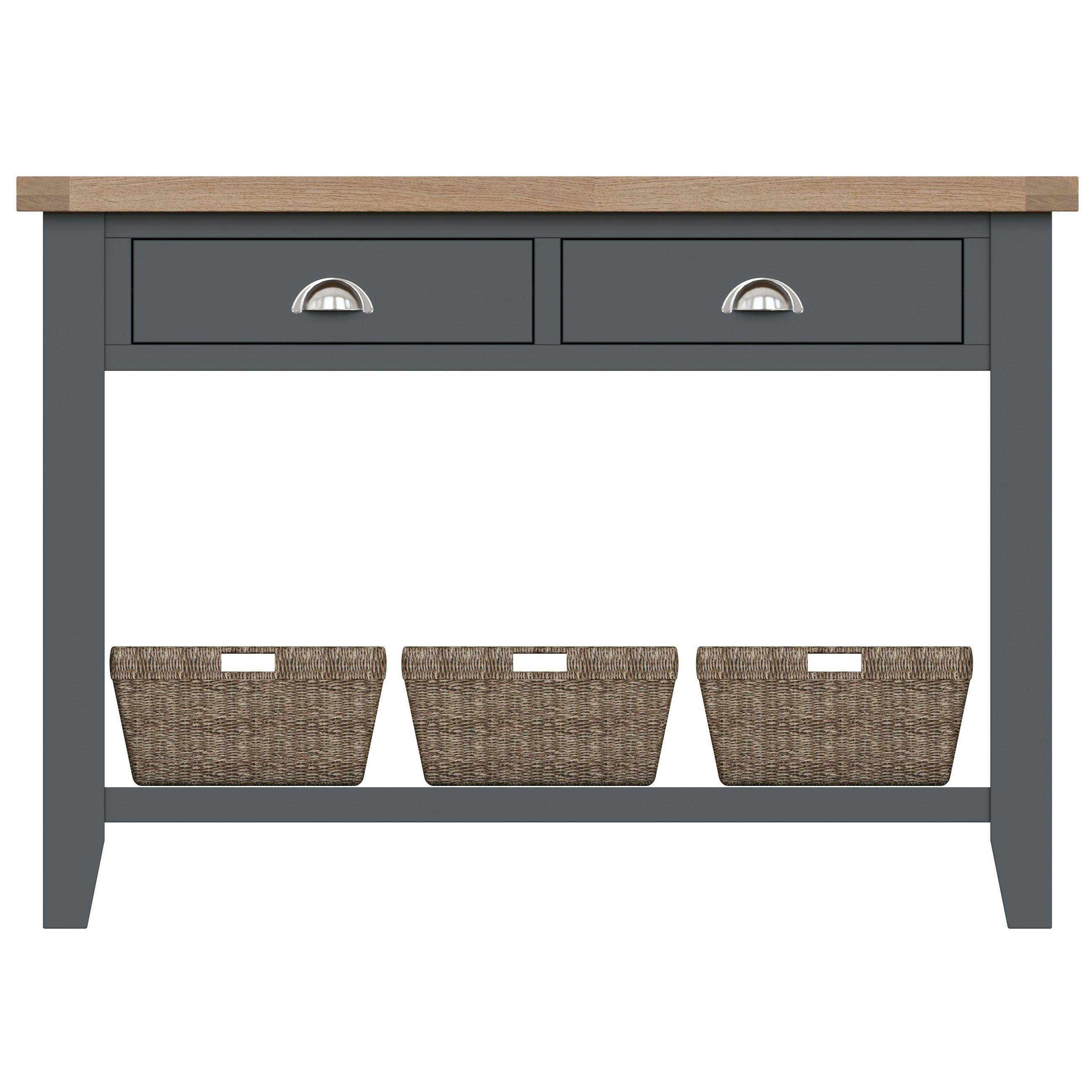 Console d'entrée en bois finition charbon 3 paniers COVENTRY | Consoles ...