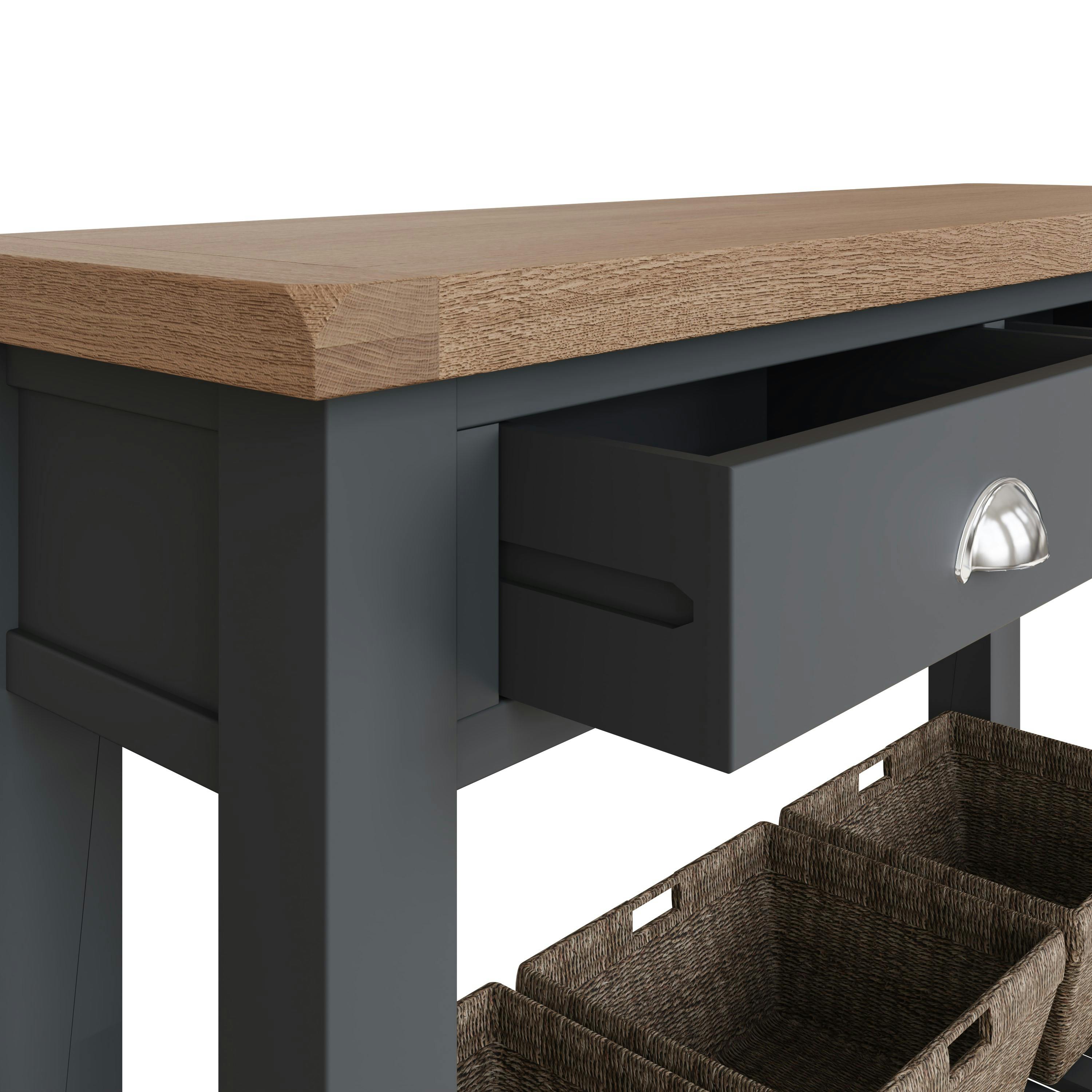 Console d'entrée en bois finition charbon 3 paniers COVENTRY | Consoles ...