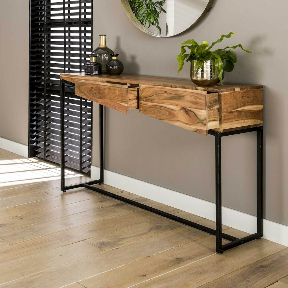 Console d'entrée moderne 2 tiroirs MELBOURNE | Consoles | Pier Import