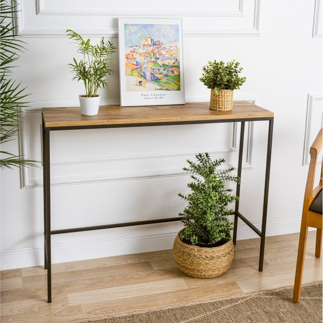 Console d'entrée moderne - plateau effet bois JENA | Consoles | Pier Import