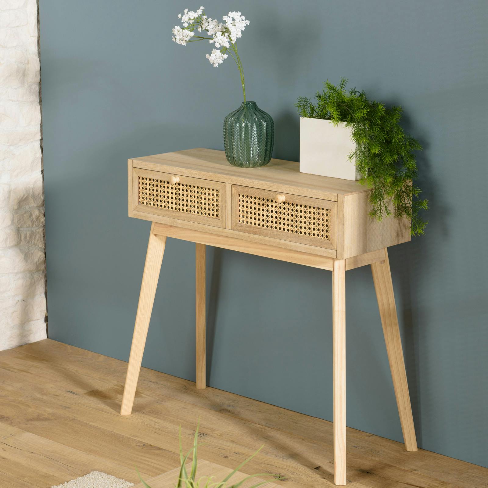 Console en rotin et bois MERIDA | Consoles | Pier Import