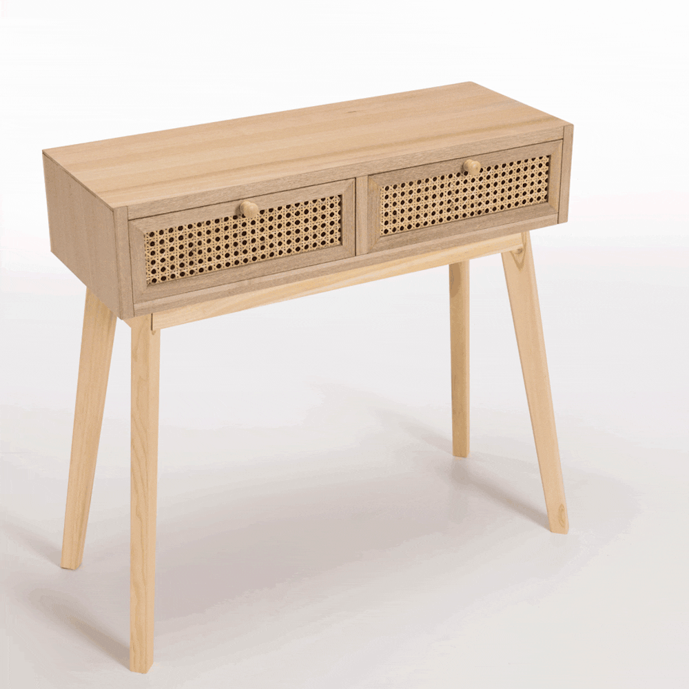 Console en rotin et bois MERIDA | Consoles | Pier Import