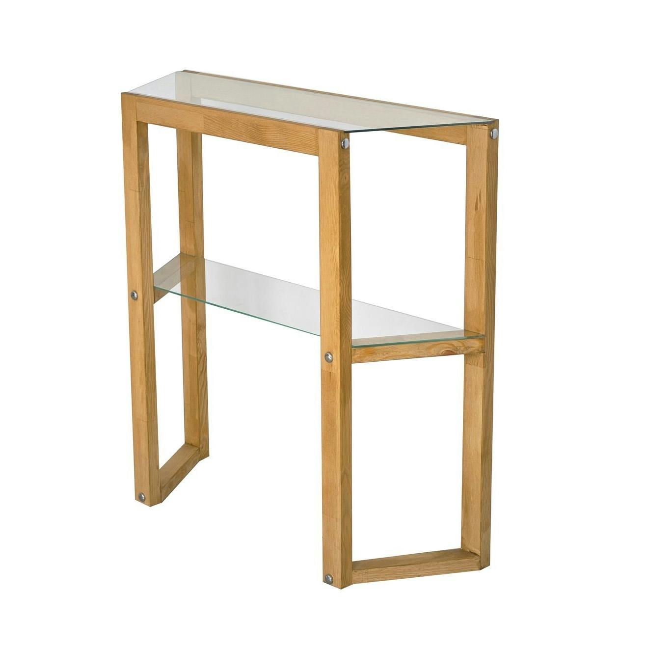 Console en verre et bois clair - 2 plateaux LHASA | Consoles | Pier Import