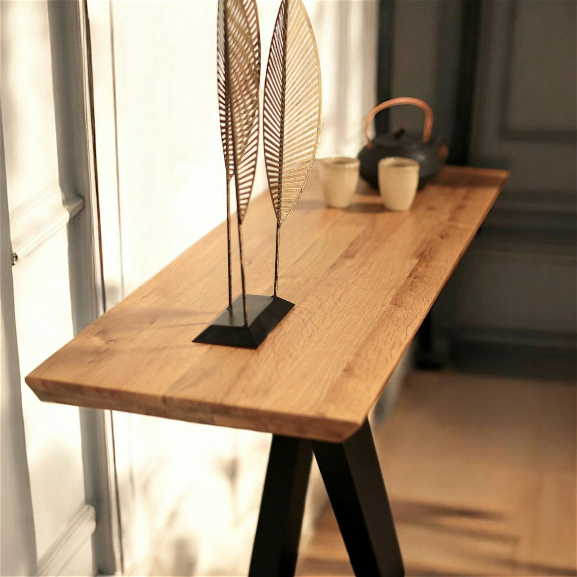 Console moderne bois pied en croix VOLGA | Consoles | Pier Import