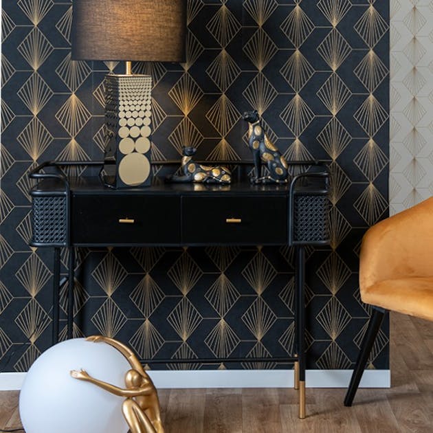 Console noire en métal 2 tiroirs ATELIER | Consoles | Pier Import