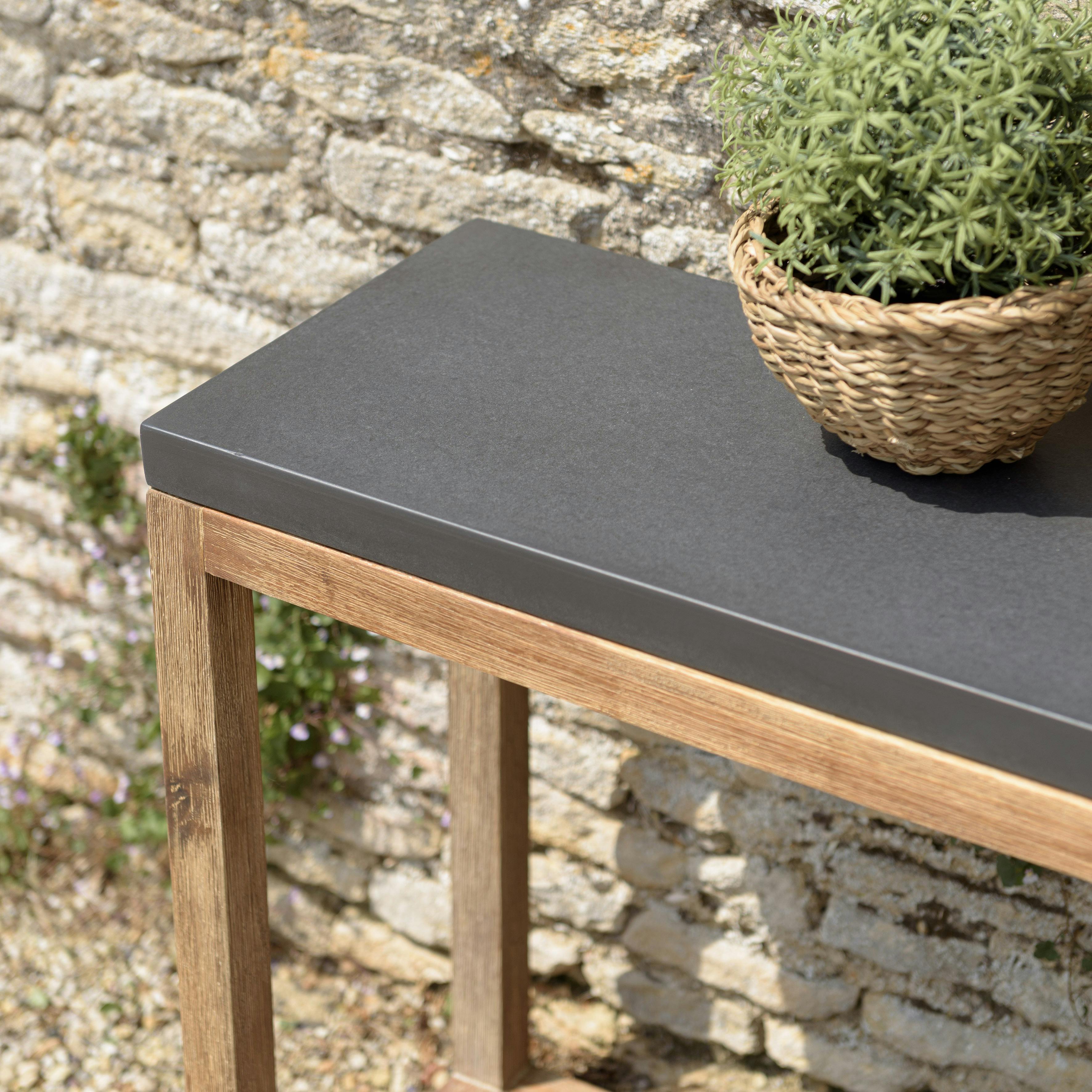 Console pour jardin bois et résine effet béton 87 cm HERCULE | Meubles ...