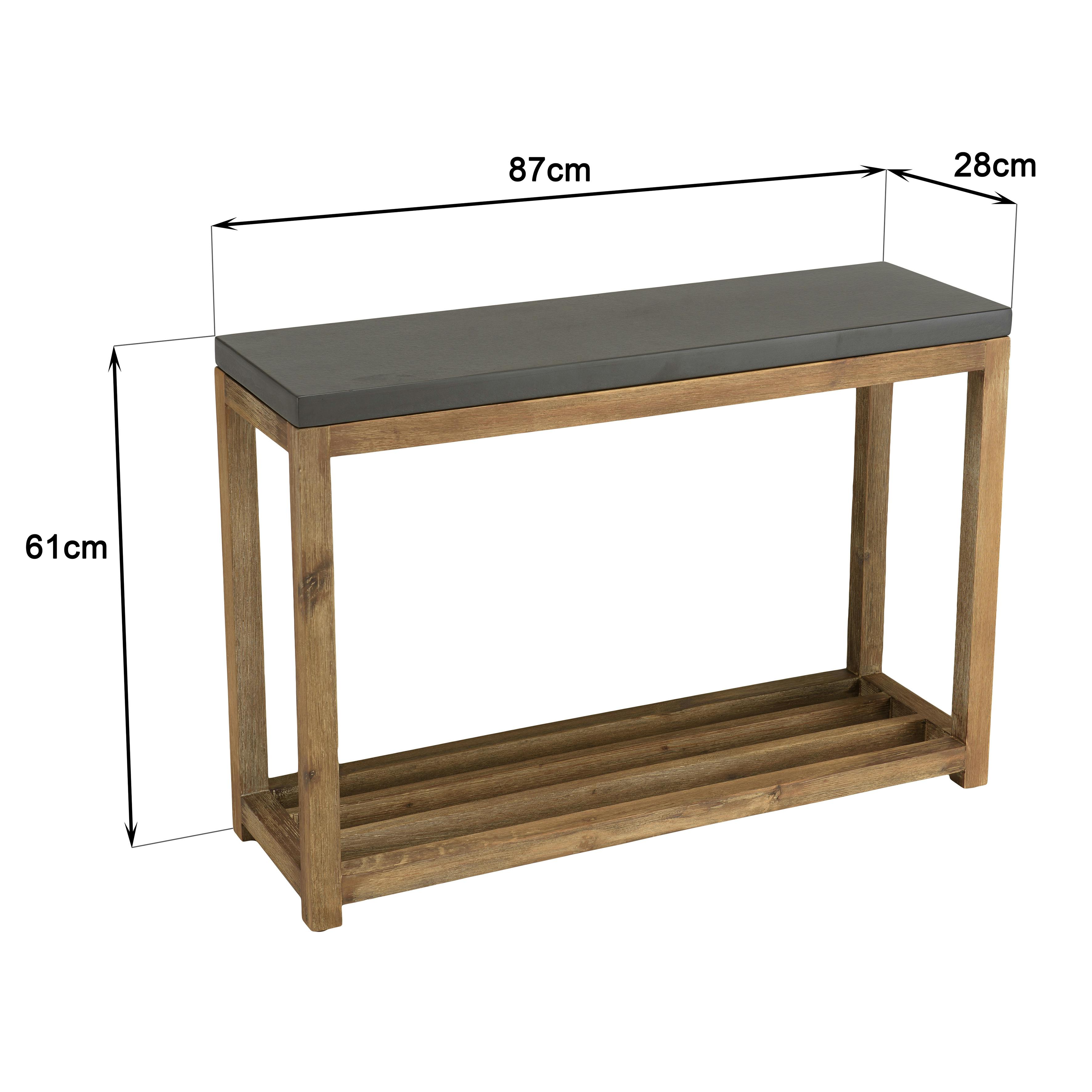 Console pour jardin bois et résine effet béton 87 cm HERCULE | Meubles ...