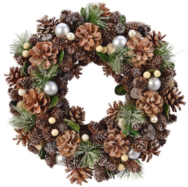 Couronne de Noël perlée D 35 cm | Décorations de Noël | Pier Import