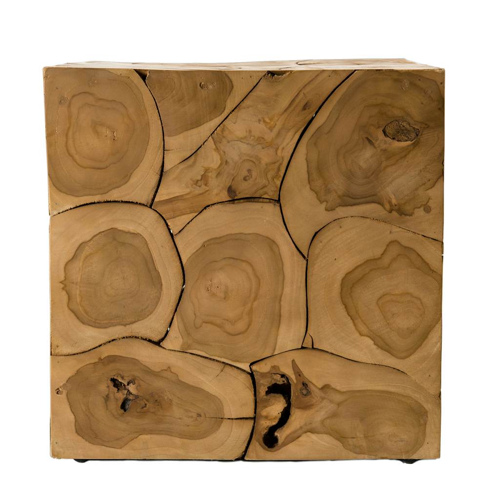Cube en bois de teck OTTAWA | Bouts de canapé | Pier Import