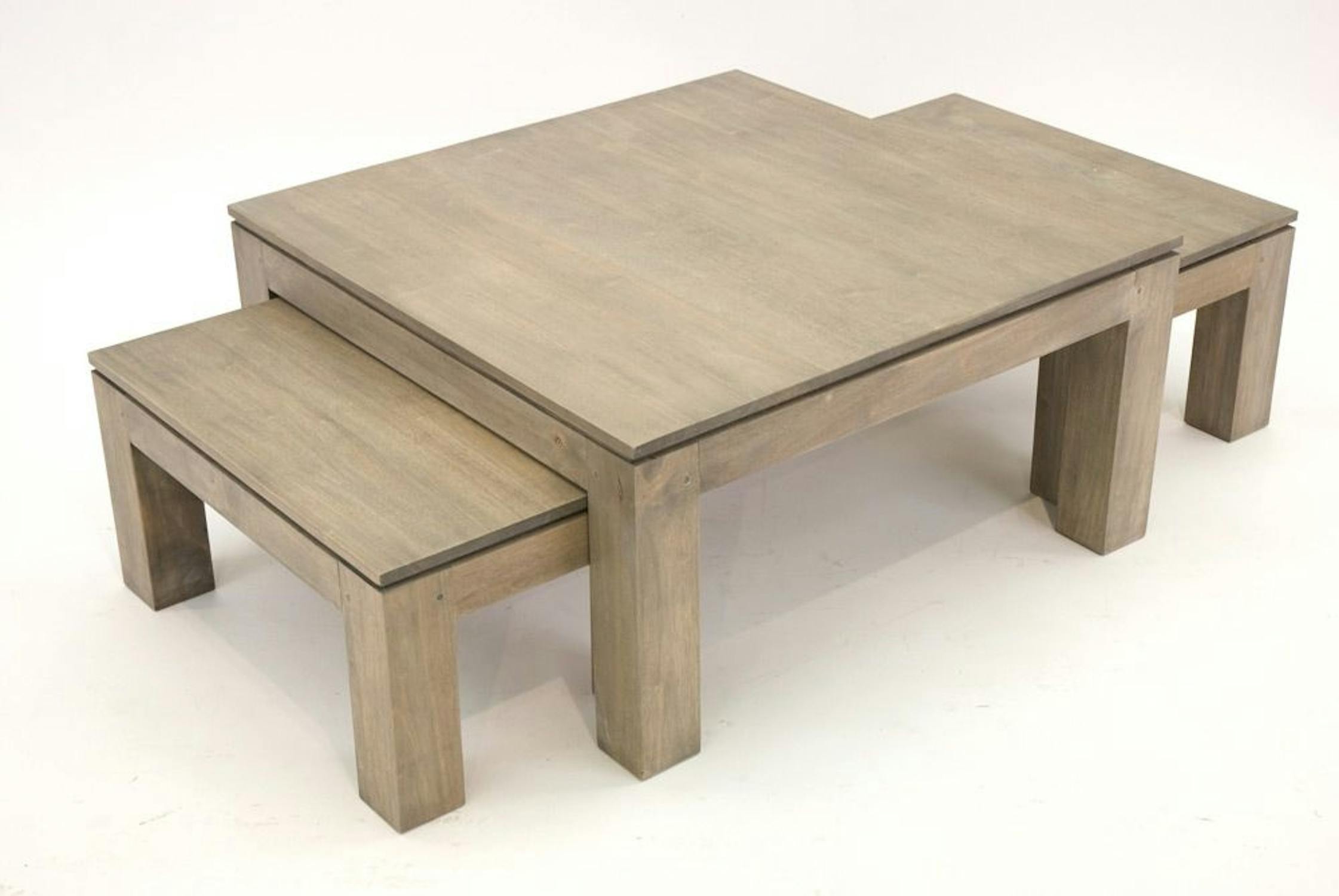 Ensemble de 3 tables basses hévéa HELENA | Tables basses | Pier Import
