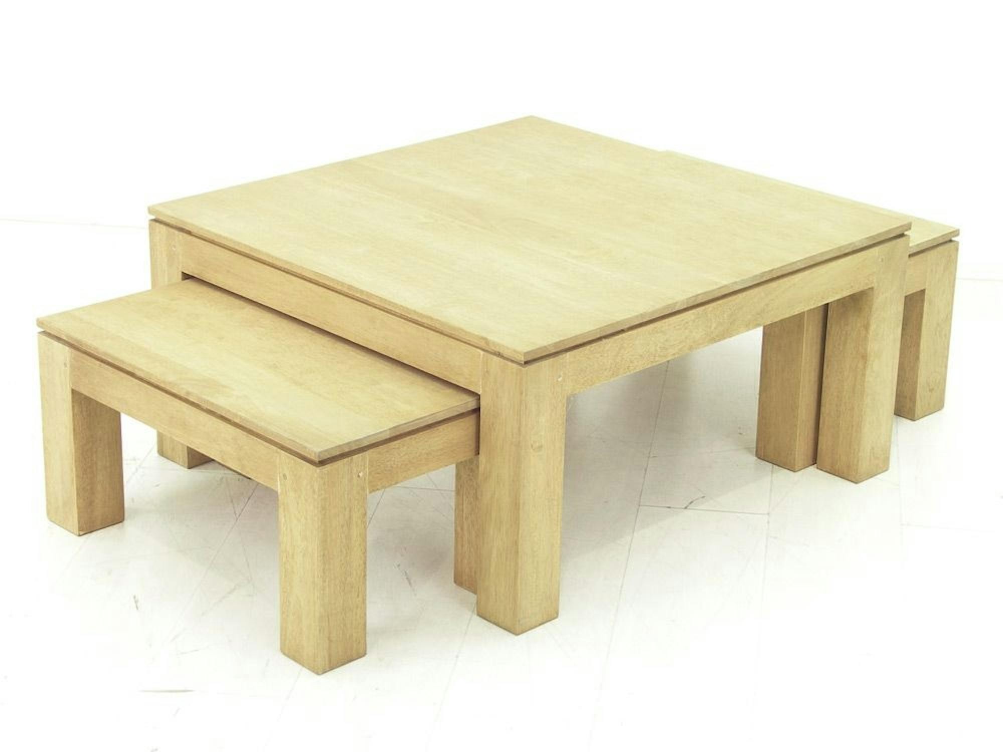 Ensemble de 3 tables basses hévéa HELENA | Tables basses | Pier Import