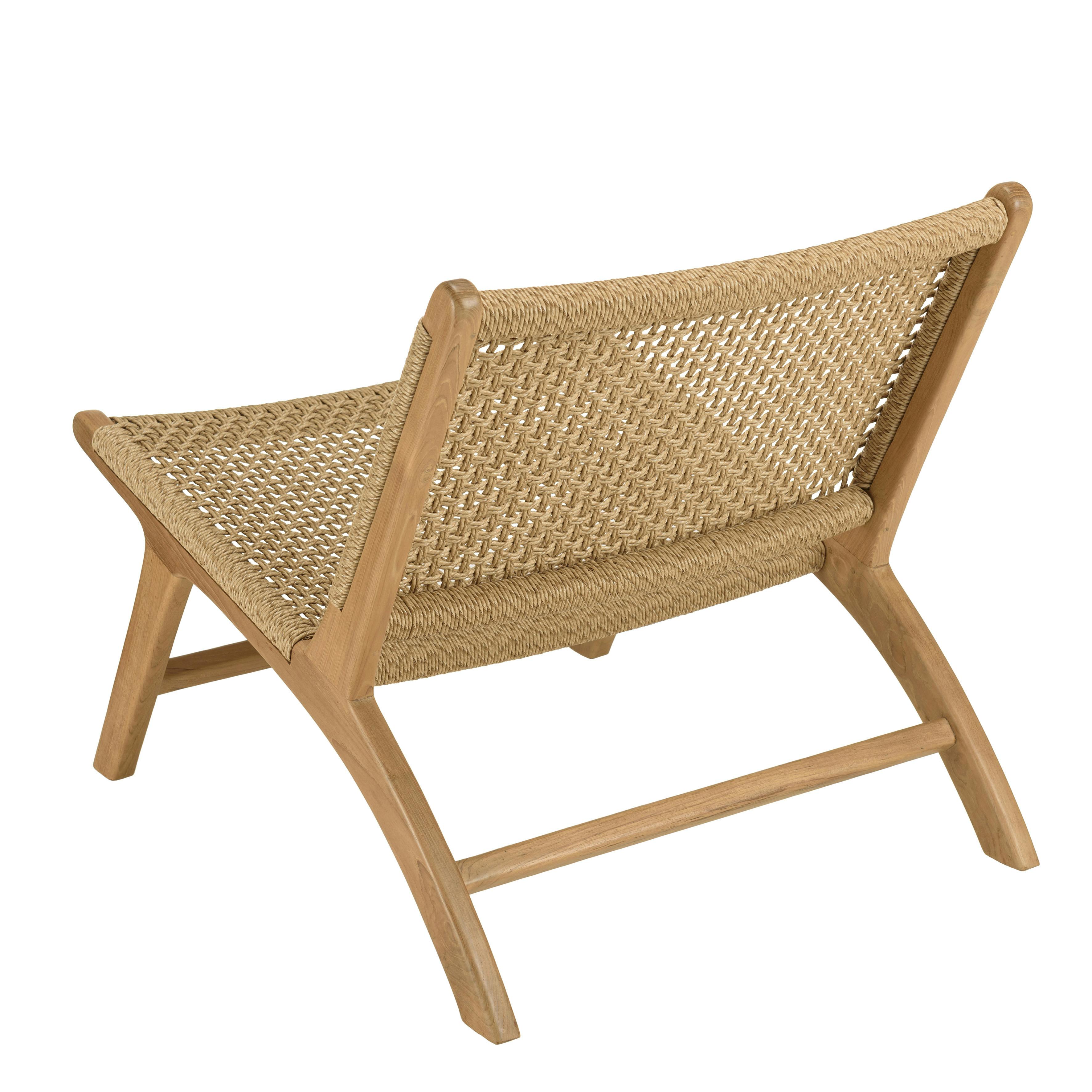 Fauteuil relax teck et cordes tressées beiges (lot de 2) SUMMER ...