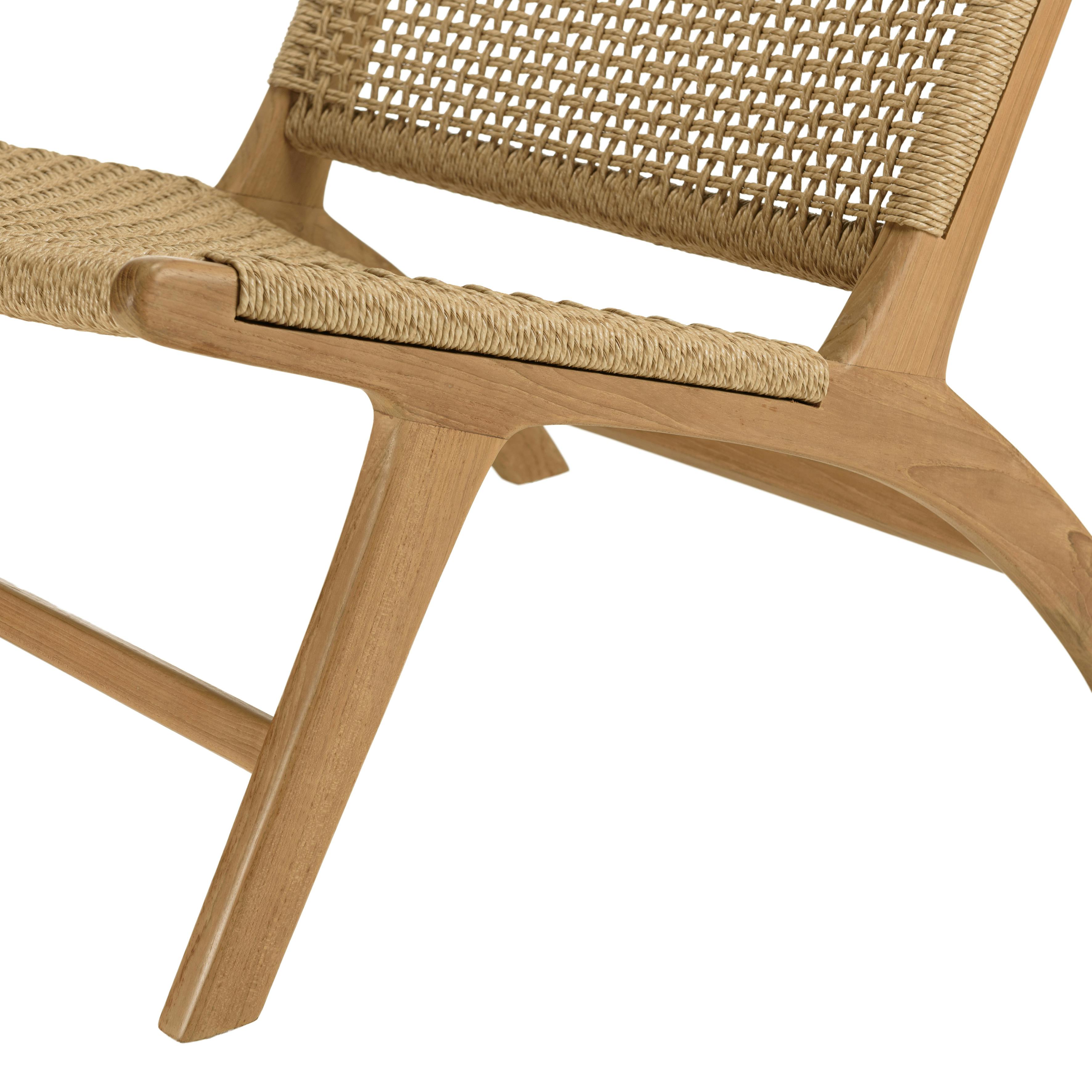Fauteuil relax teck et cordes tressées beiges (lot de 2) SUMMER ...