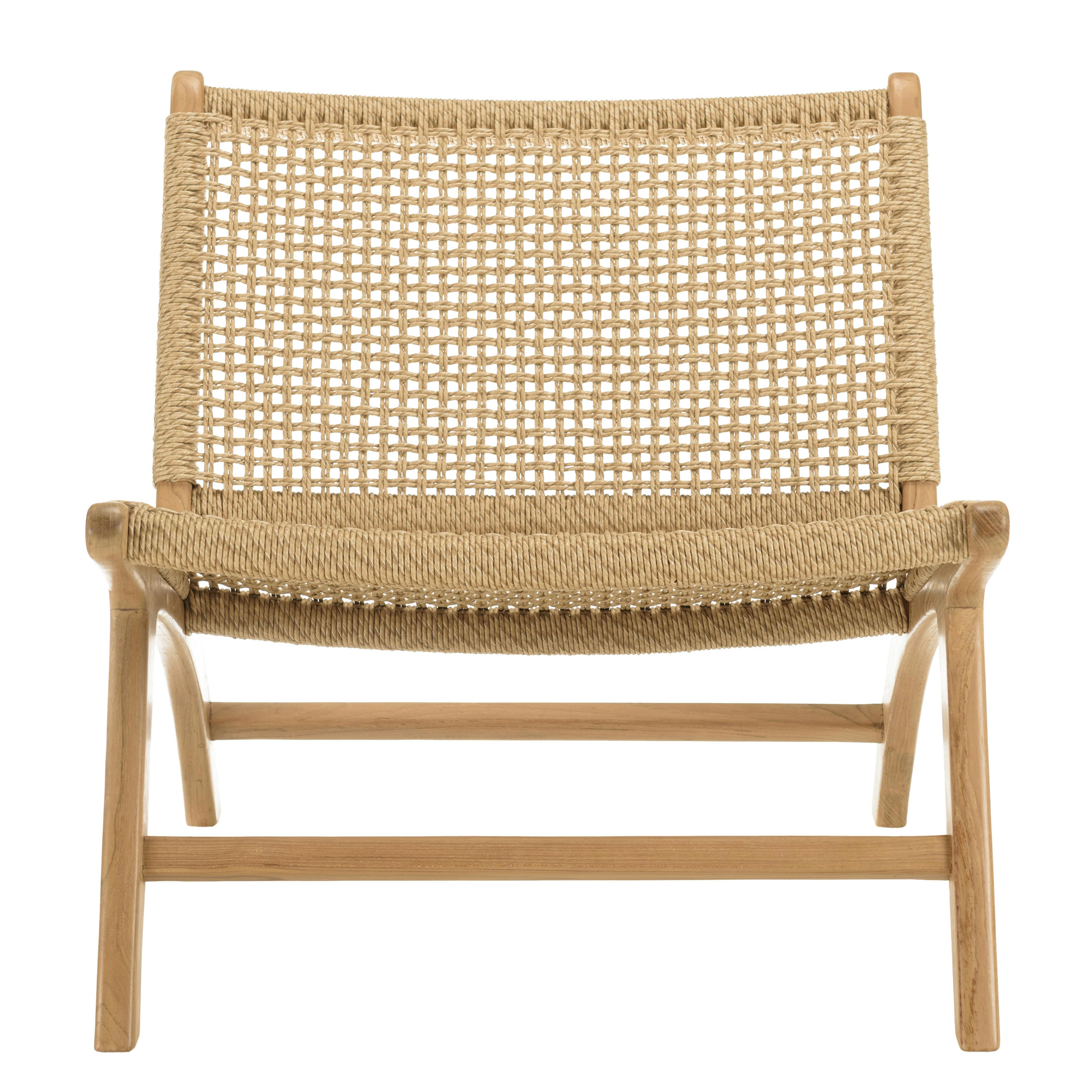 Fauteuil relax teck et cordes tressées beiges (lot de 2) SUMMER ...