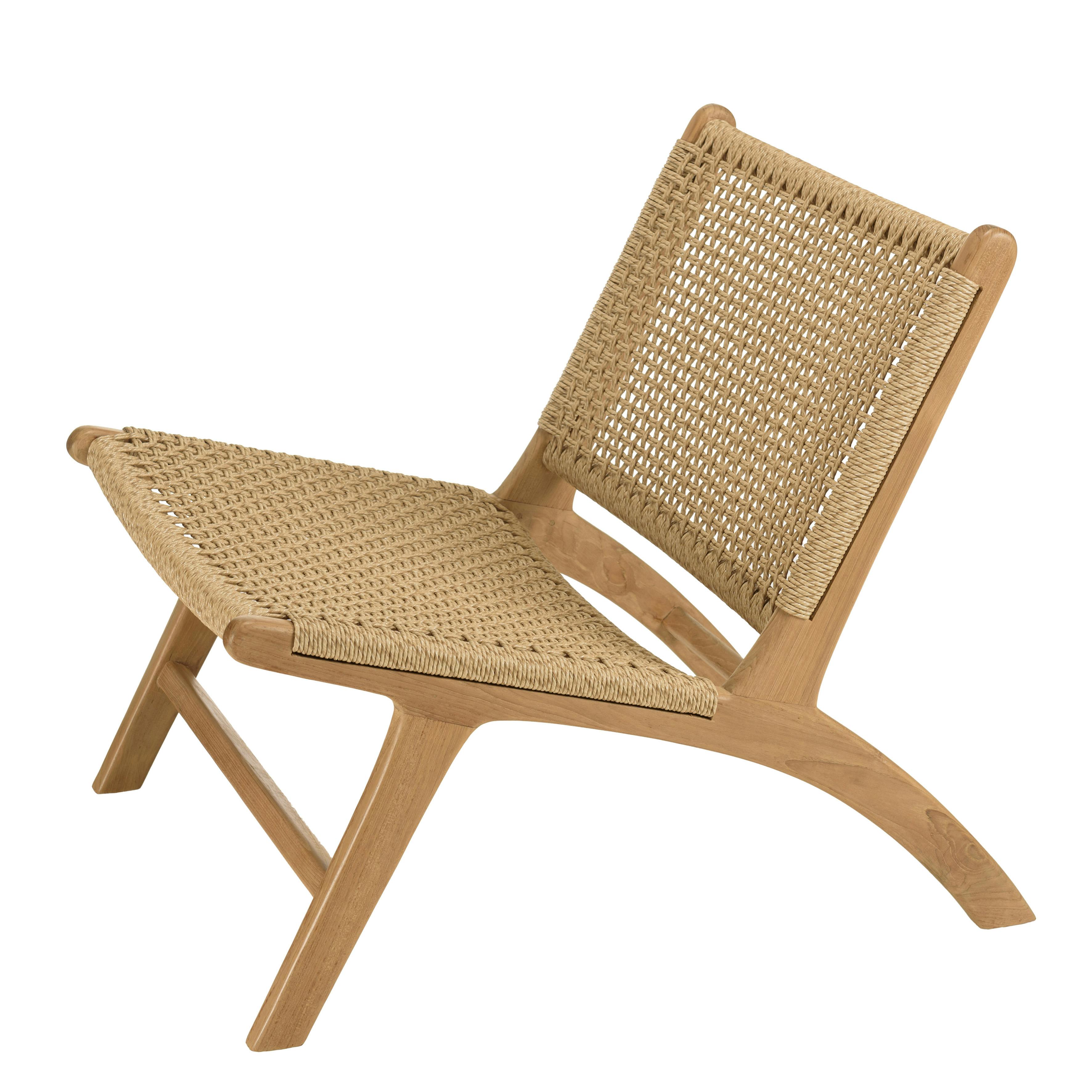 Fauteuil relax teck et cordes tressées beiges (lot de 2) SUMMER ...