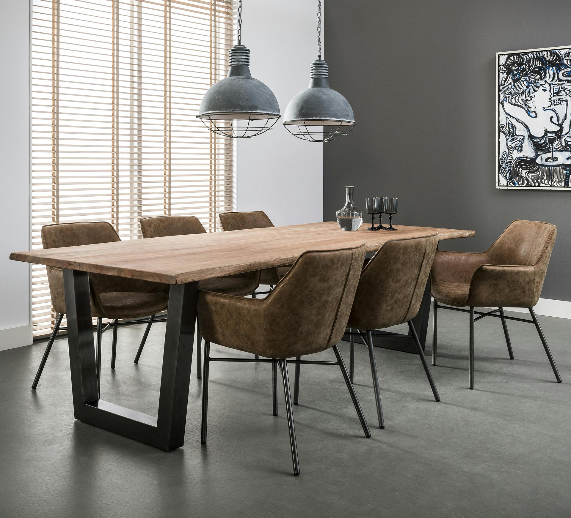 Grande table à manger bois massif 240 cm CAIRNS | Tables à manger ...