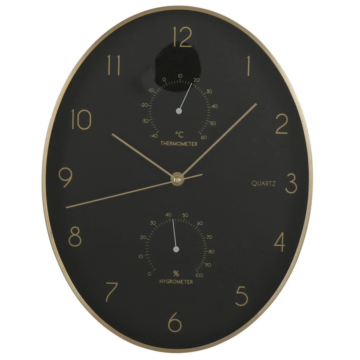 Horloge murale ovale noire 35 cm | Horloges | Pier Import