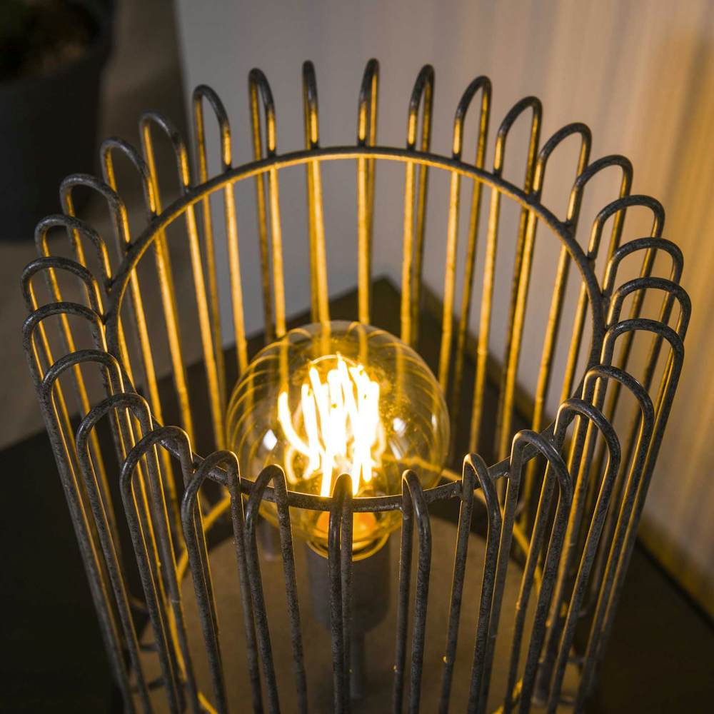 Lampe à poser industrielle en métal grillagé finition vieilli RALF | Lampes à poser | Pier Import