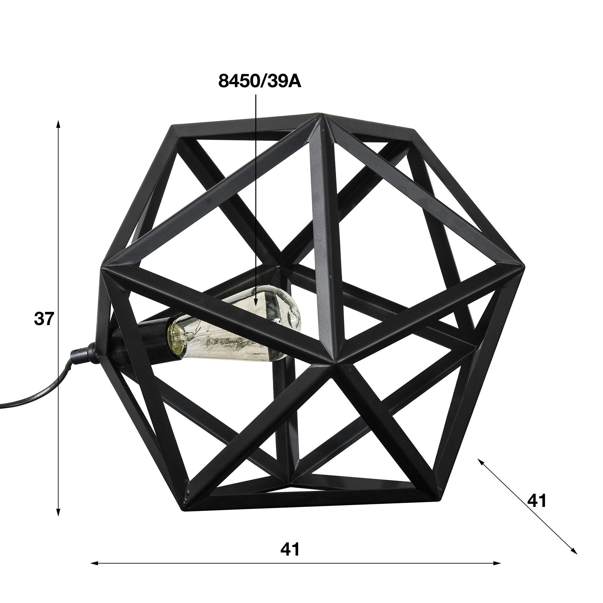 Lampe à poser métal noir forme hexagonale 41cm TRIBECA | Lampes à poser ...