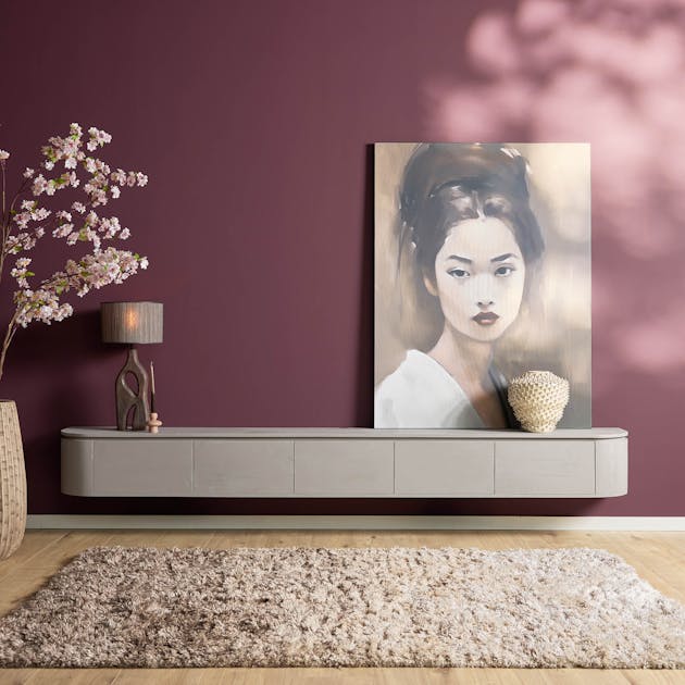 Long meuble TV suspendu bois gris 280 cm AREZZO | Meubles TV | Pier Import