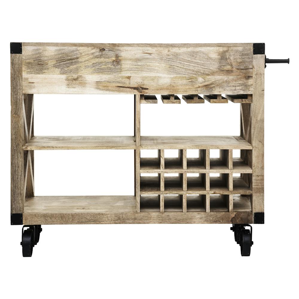 Meuble bar sur roulettes en bois de manguier ATELIER | Meubles bar ...