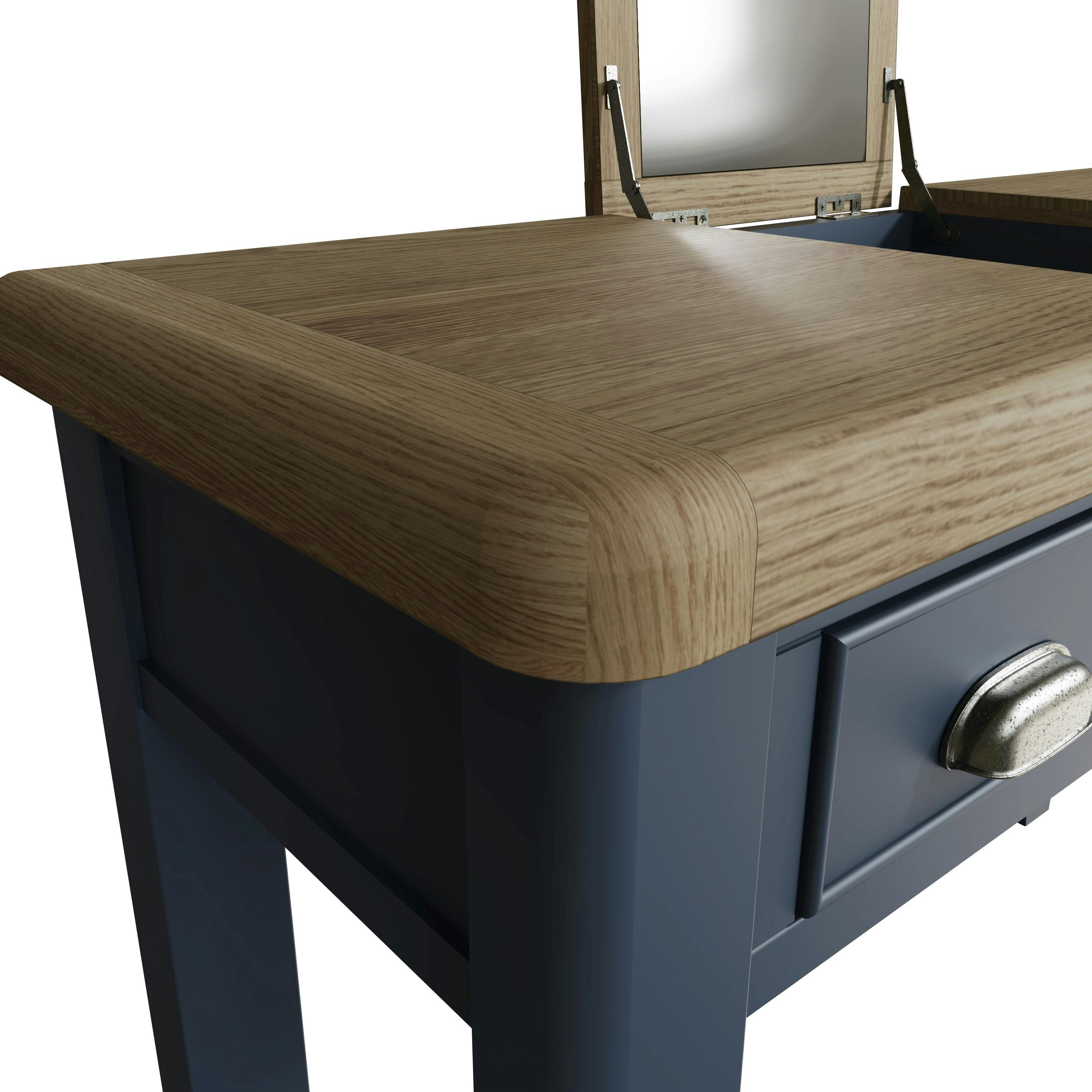 Meuble coiffeuse en bois finition bleu profond HOVE | Coiffeuses | Pier ...