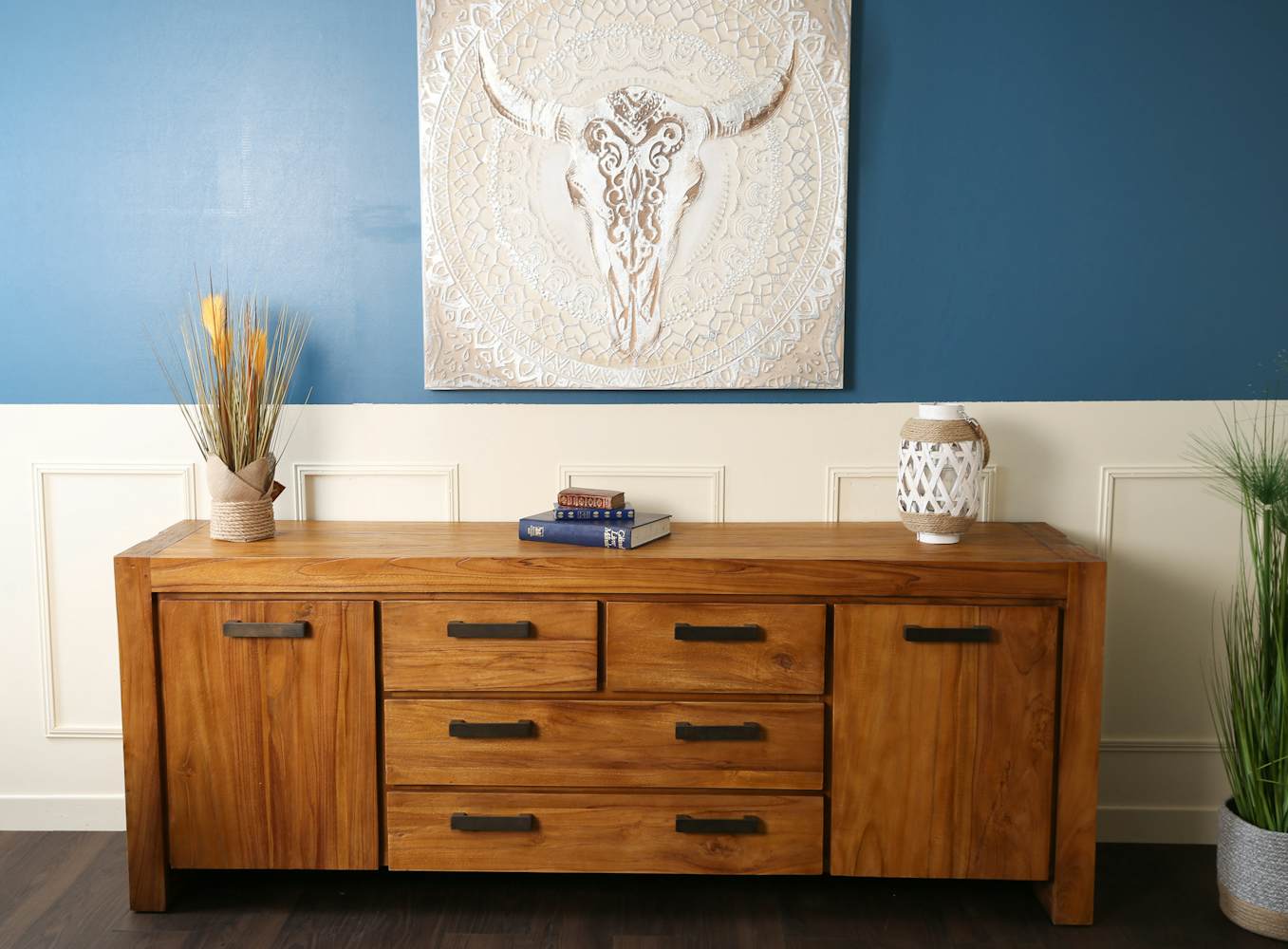 Meuble enfilade teck massif brossé 210 cm RIO | Buffets / Bahuts | Pier ...