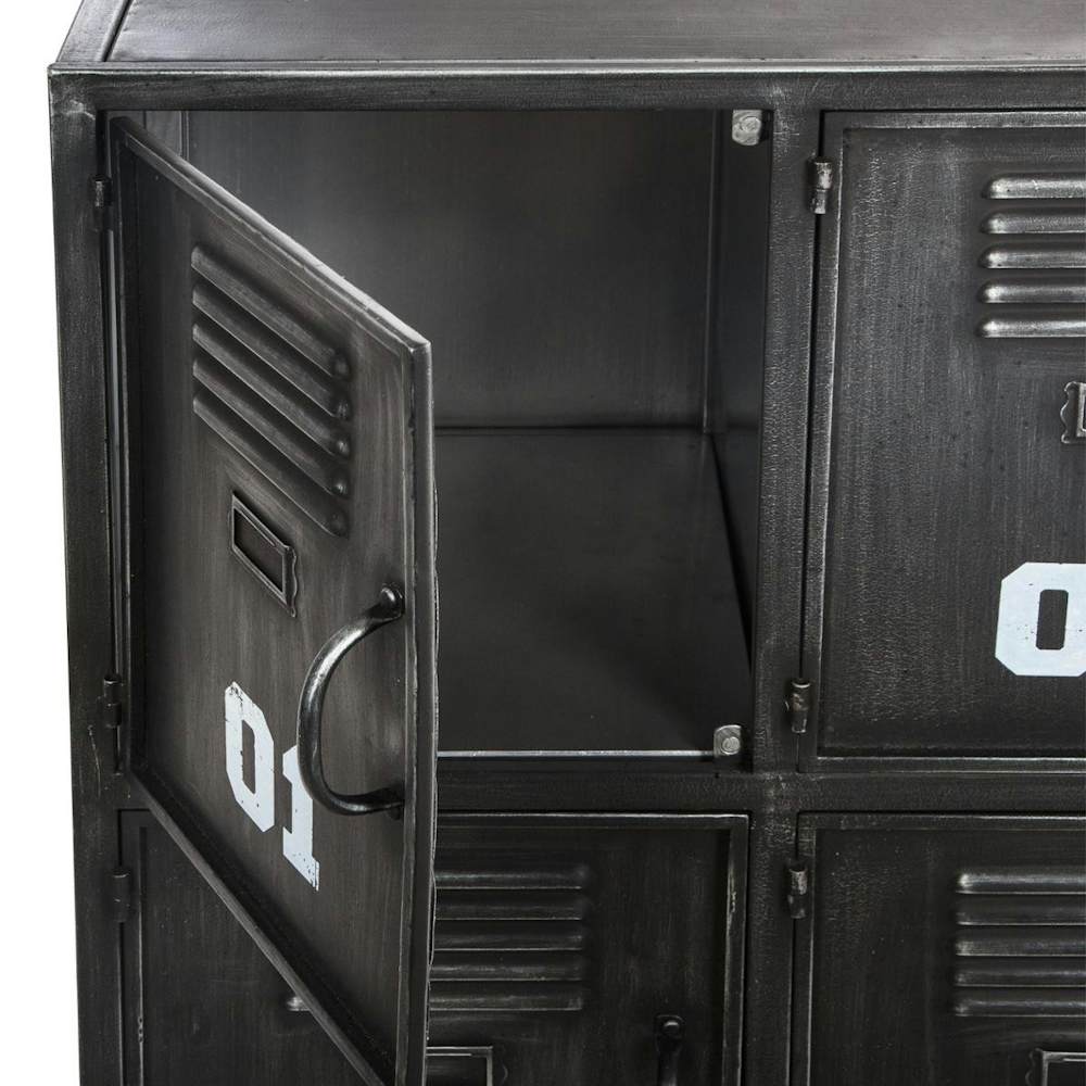 Meuble rangement métal noir 6 portes réf. 3002207 | Petits meubles de ...