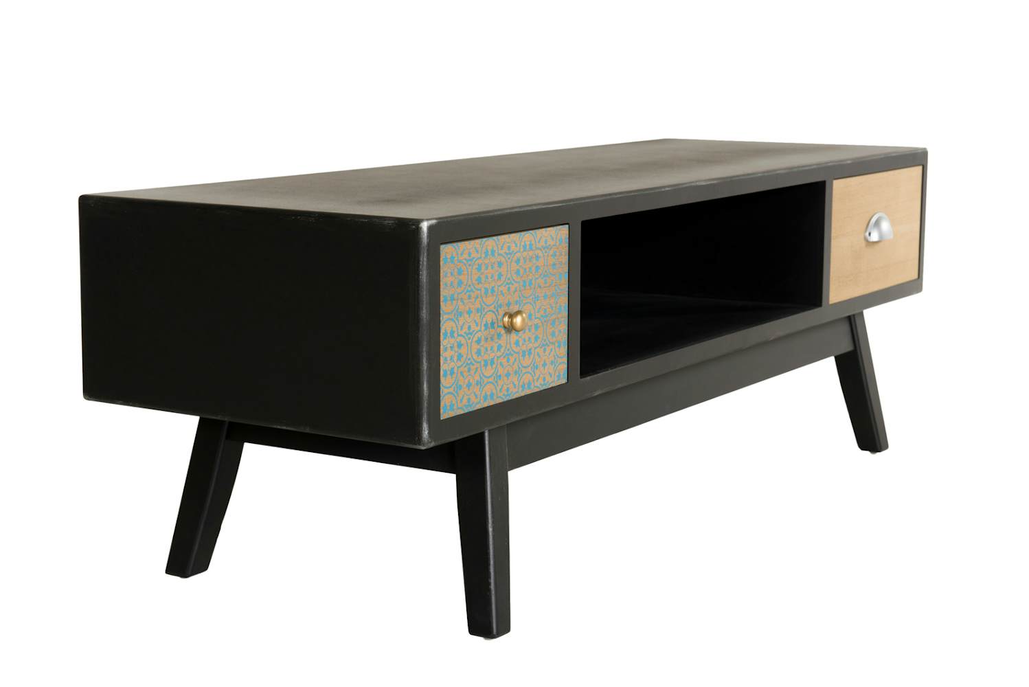 Meuble tv 2 tiroirs patchwork 120 cm LEONARD | Meubles TV | Pier Import