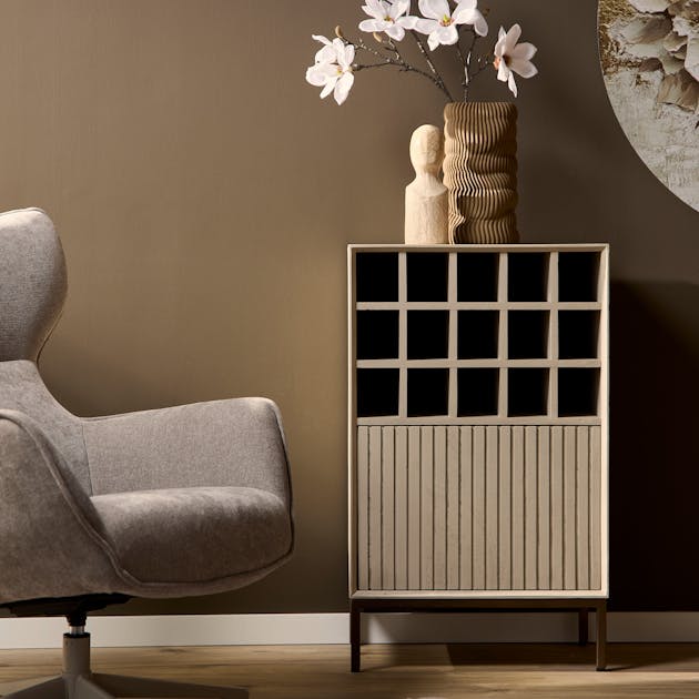 Minibar salon bois sable 1 porte 1 casier CORTINA | Meubles bar | Pier ...