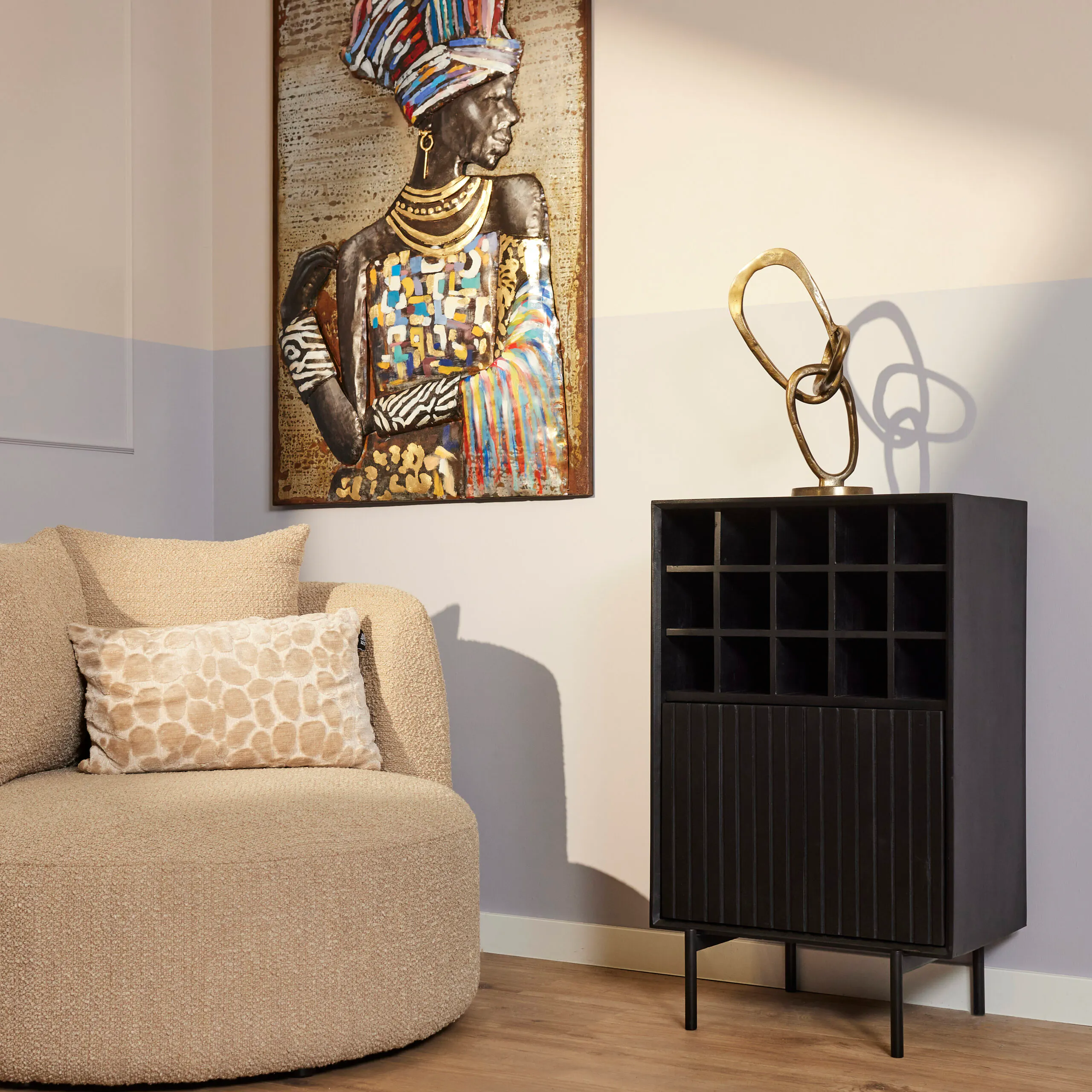 Minibar salon bois noir 1 porte 1 casier CORTINA | Meubles bar | Pier ...