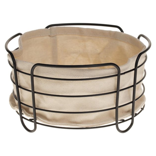 Panier acier tissu blanc 25 cm | Paniers / Boîtes de rangement | Pier ...