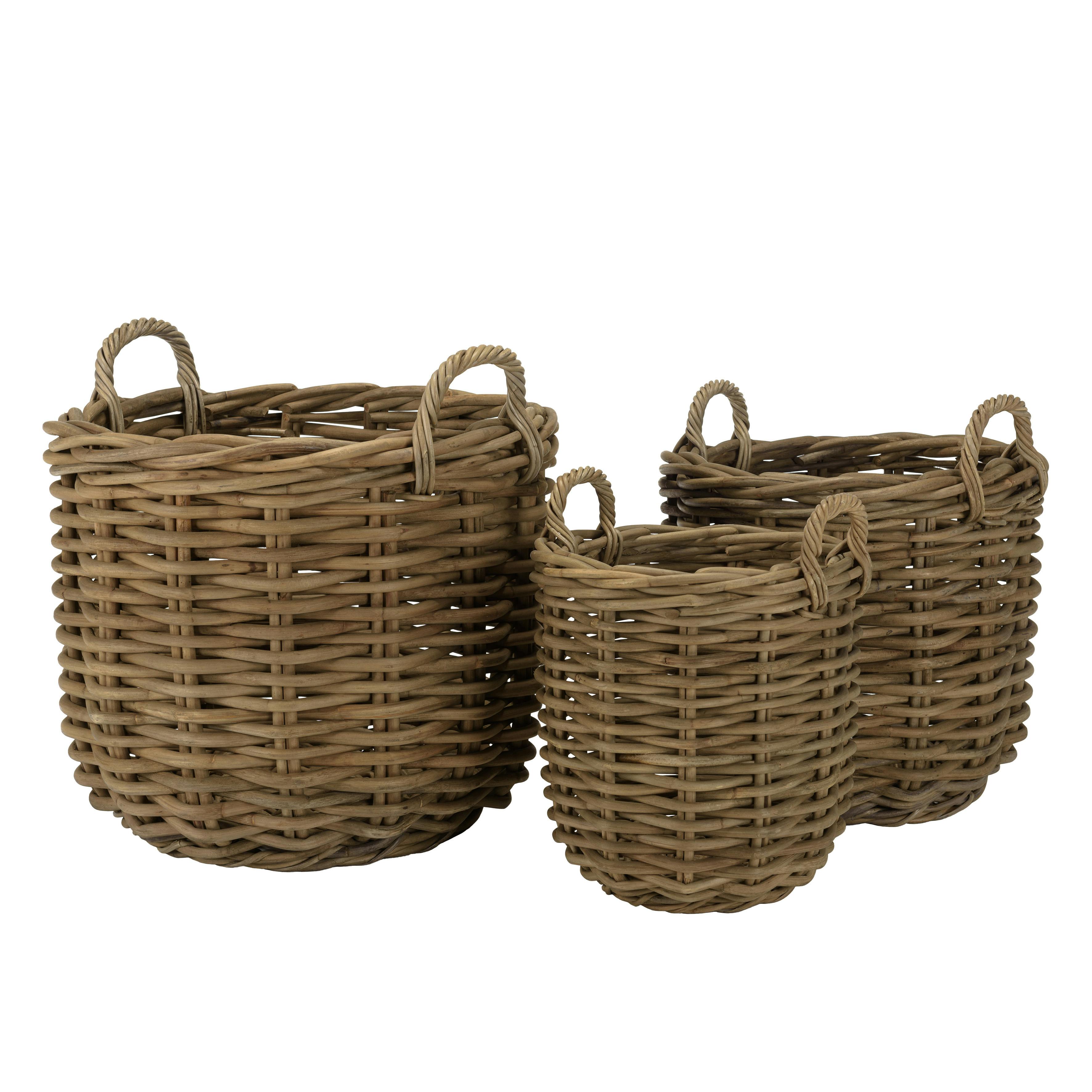 Panier rond en rotin naturel (lot de 3) MANY | Paniers / Boîtes de ...