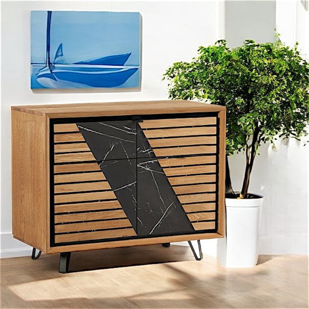 Petit buffet design en bois de chêne finition miel ESSEN | Buffets ...